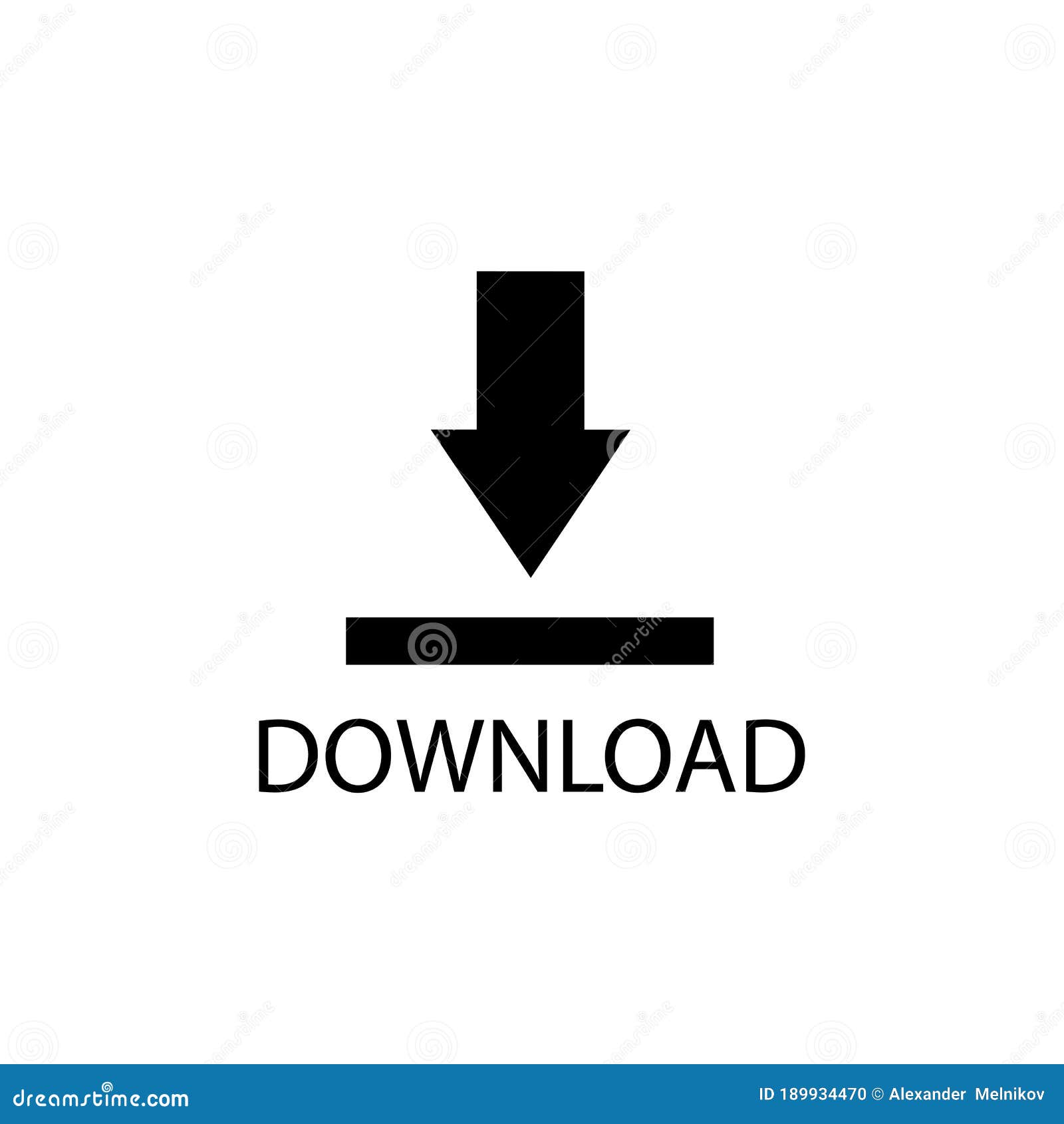 Icon Black Download Sign. Vector Illustration Eps 10 Stock Illustration ...