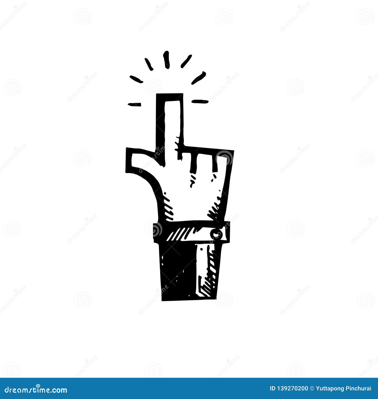 Icon Black Hand Drawn Simple Outline Control Switch Symbol. Vector ...