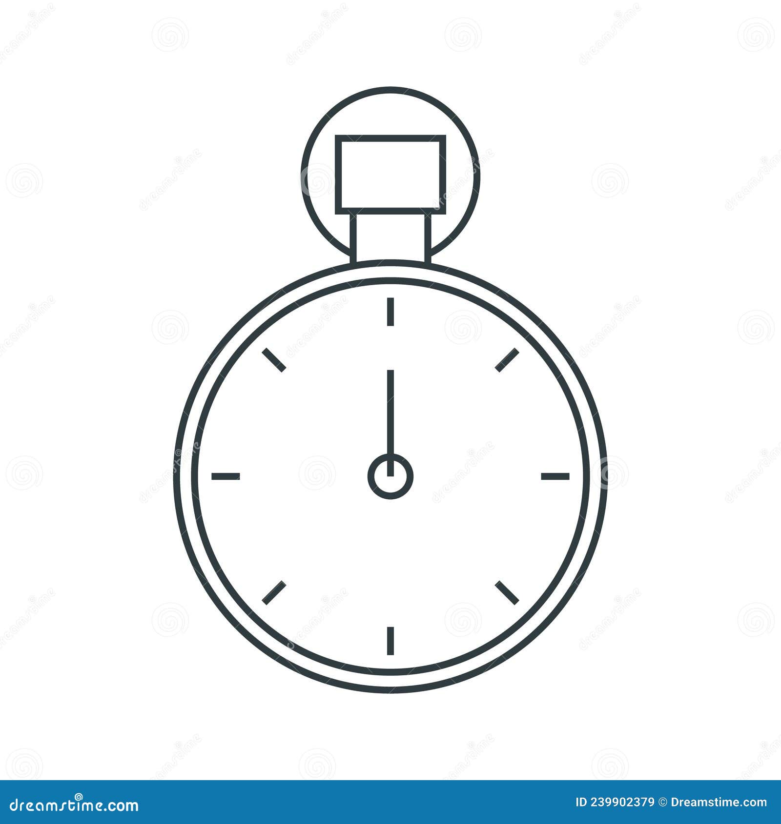 The Icon is a Black Outline of a Stopwatch. Minimalistic Stopwatch ...