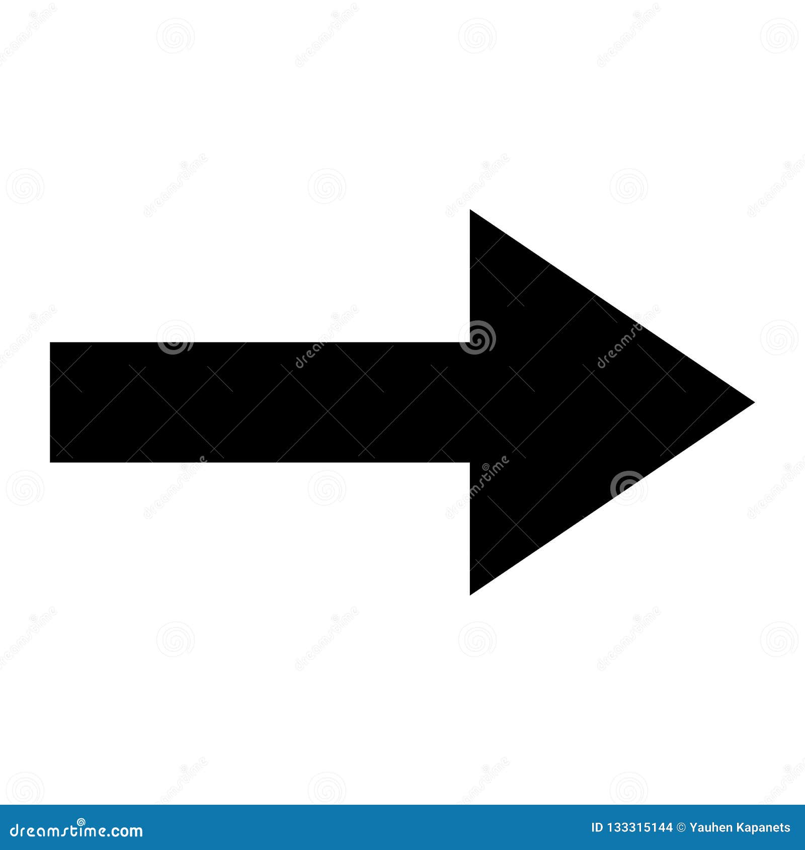 Icon Black Right Arrow on a White Background Stock Vector ...