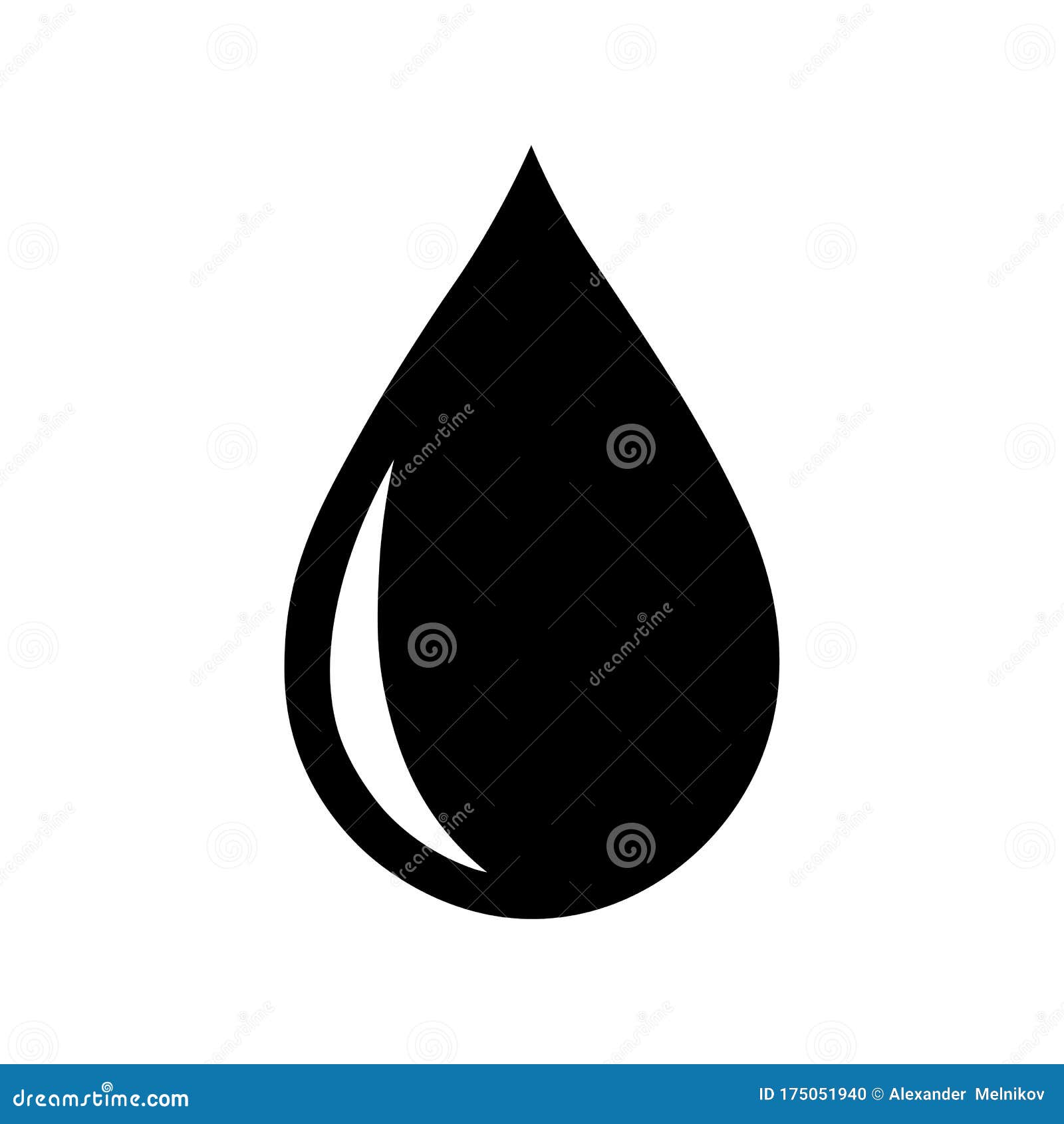 Icon Black and White Drop. Vector Illustration Eps 10 Stock ...