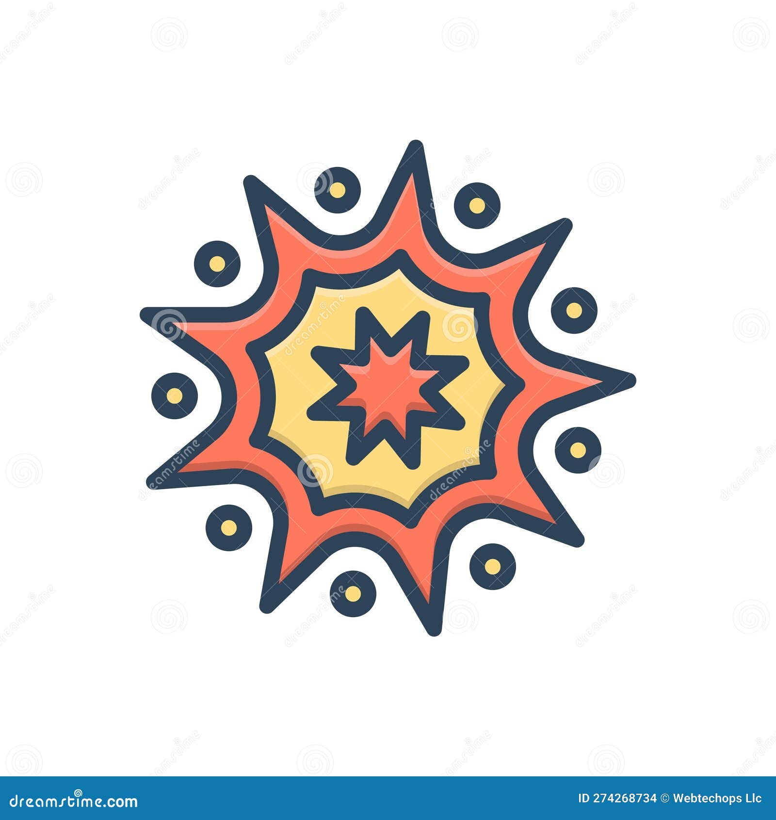 Color Illustration Icon for Blast, Explosion and Caution Stock ...