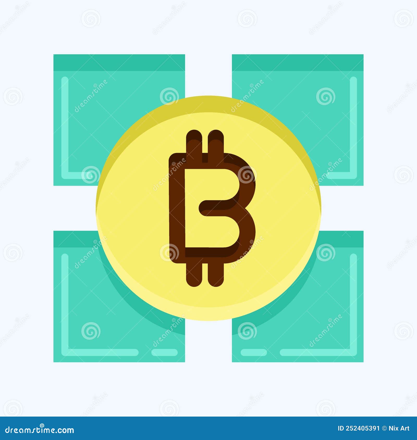 Icon Blockchain Technology. Suitable for Education Symbol. Flat Style ...