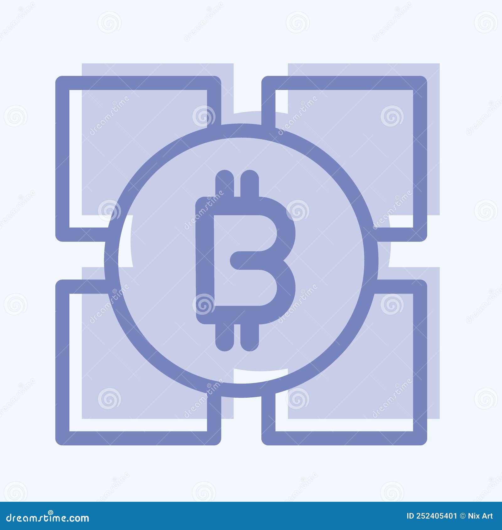 Icon Blockchain Technology. Suitable for Education Symbol. Two Tone ...