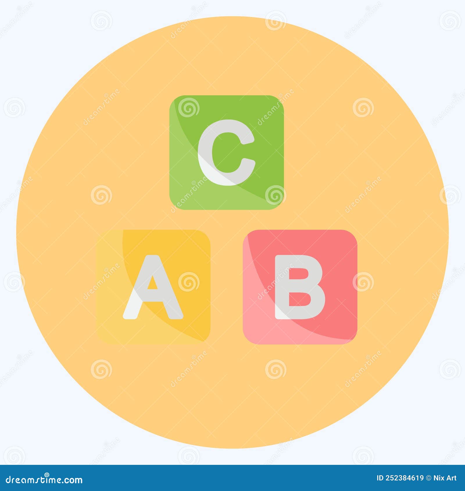 Icon Blocks. Suitable for Baby Symbol. Flat Style. Simple Design ...