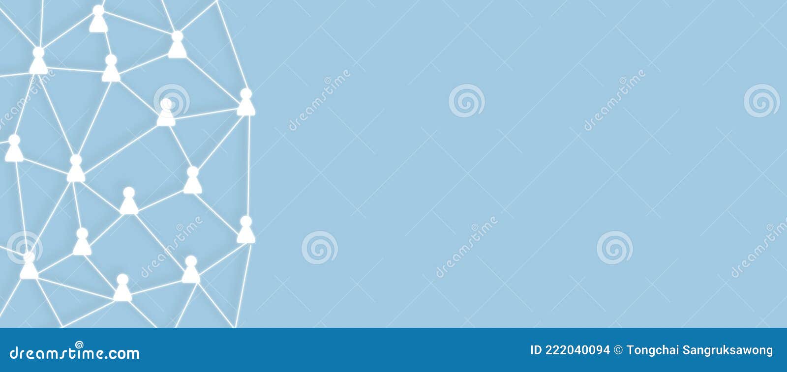 The Icon on Blue Background. Teamwork, Network and Community Concept ...
