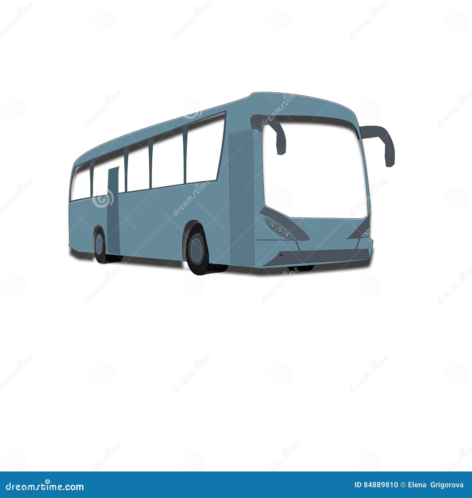 Icon with a Blue Bus. without Background Stock Illustration ...