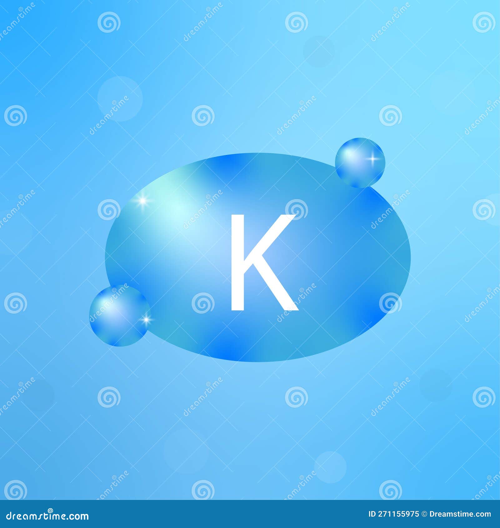 Icon with Blue Chemical Element K. Education Concept. Vector ...