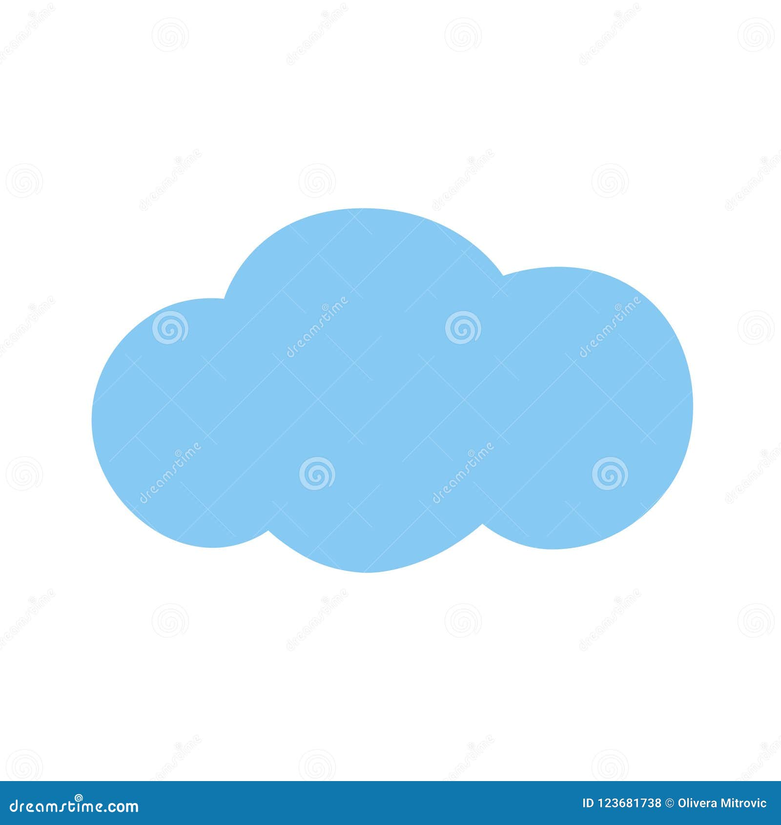 Icon blue cloud stock vector. Illustration of element - 123681738