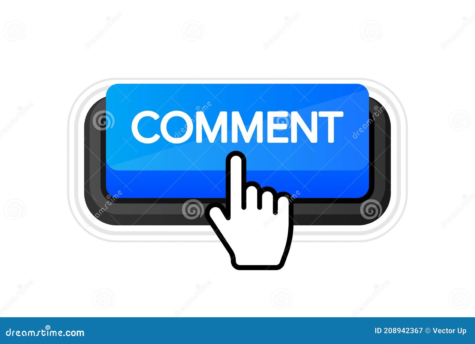 Icon with Blue Comment 3D Button on White Background for Web Marketing ...