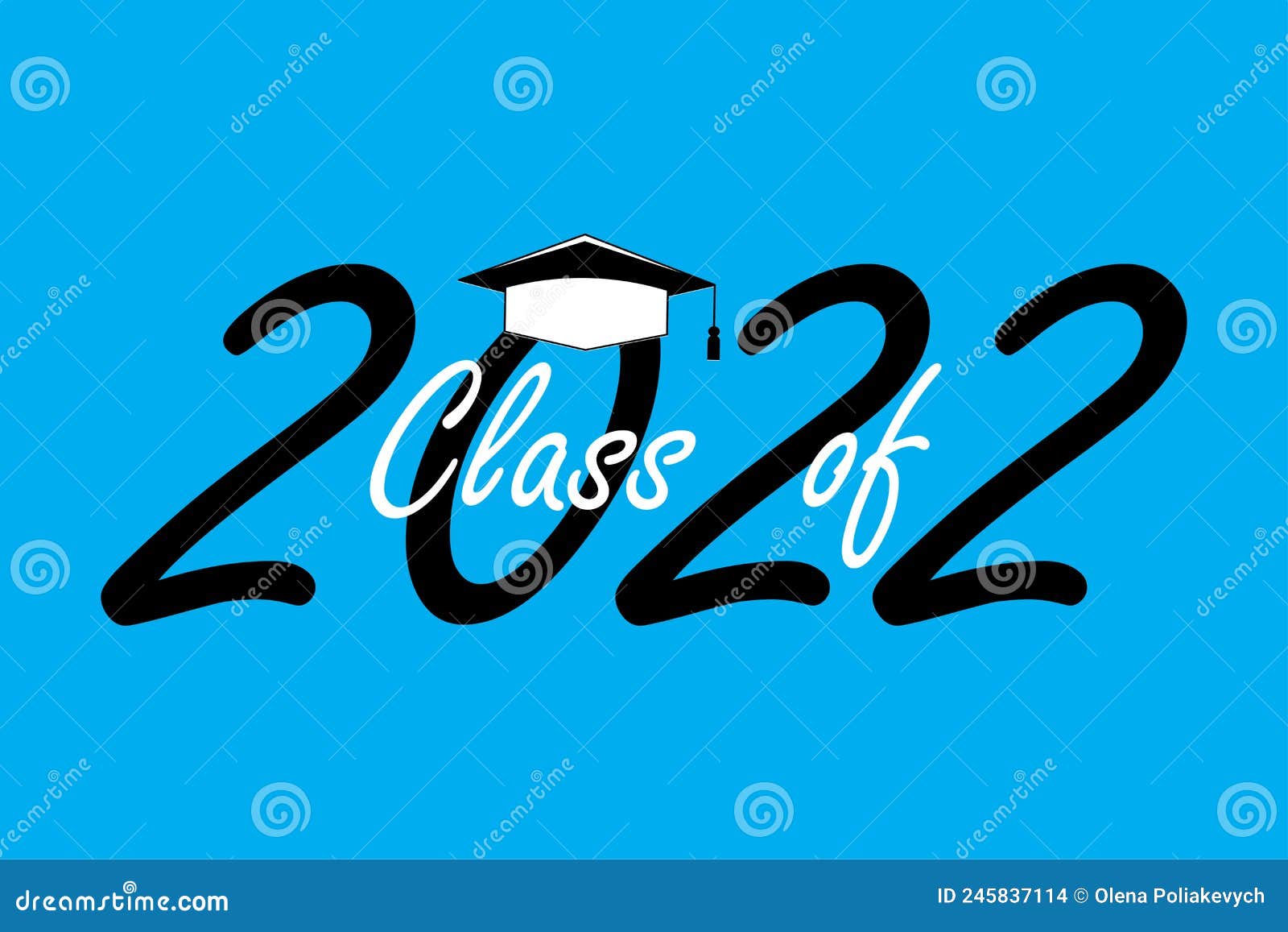 Icon with Blue School Graduation 2022. Graduate Student Class 2022 ...