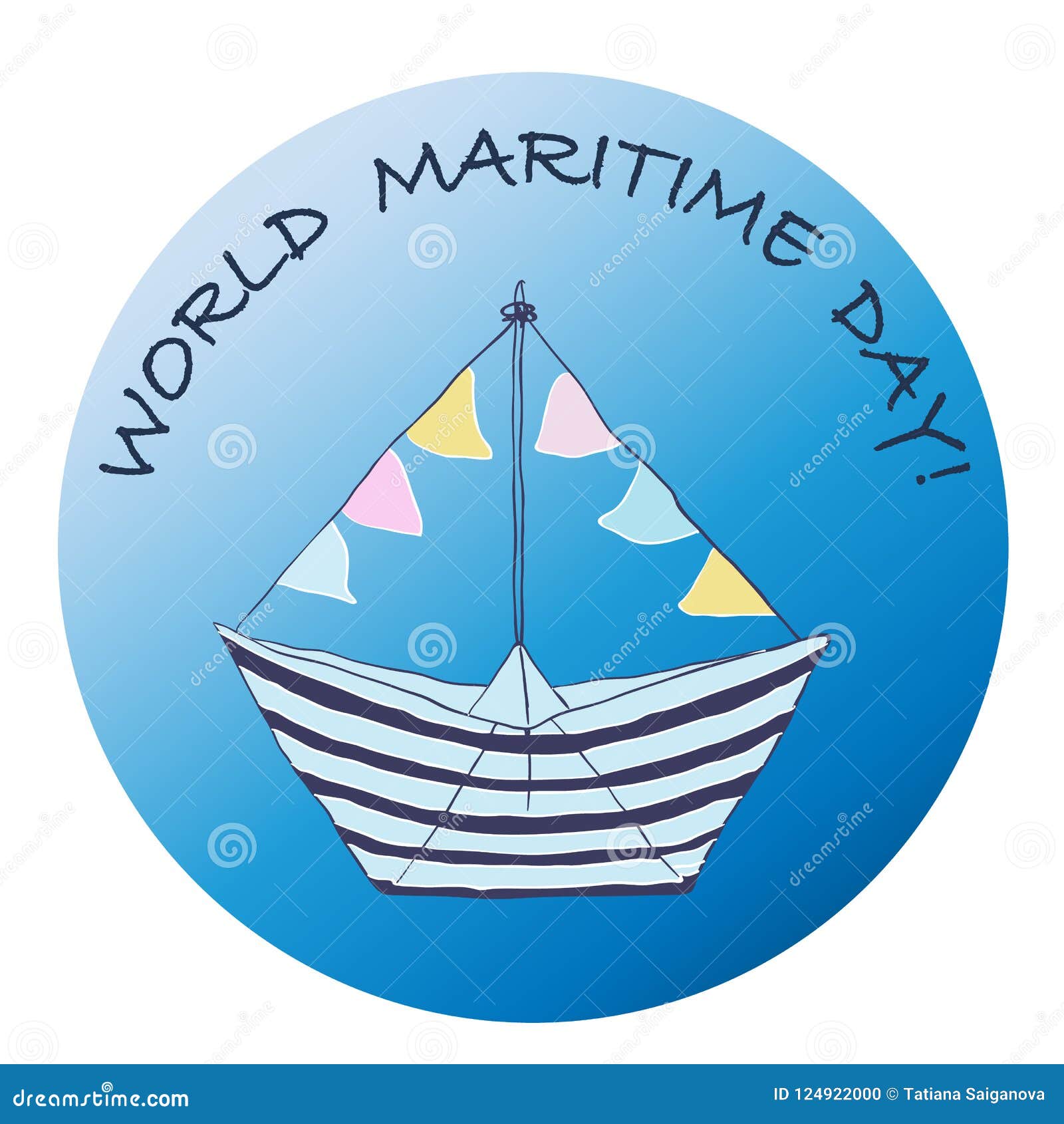 Icon with the Boat, with the World Maritime Day! Stock Vector ...