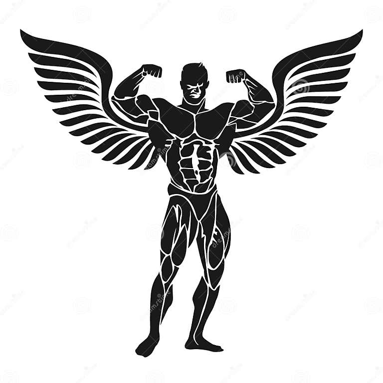 Icon of Bodybuilder with Double Biceps Pose, Vector Illustration Stock ...