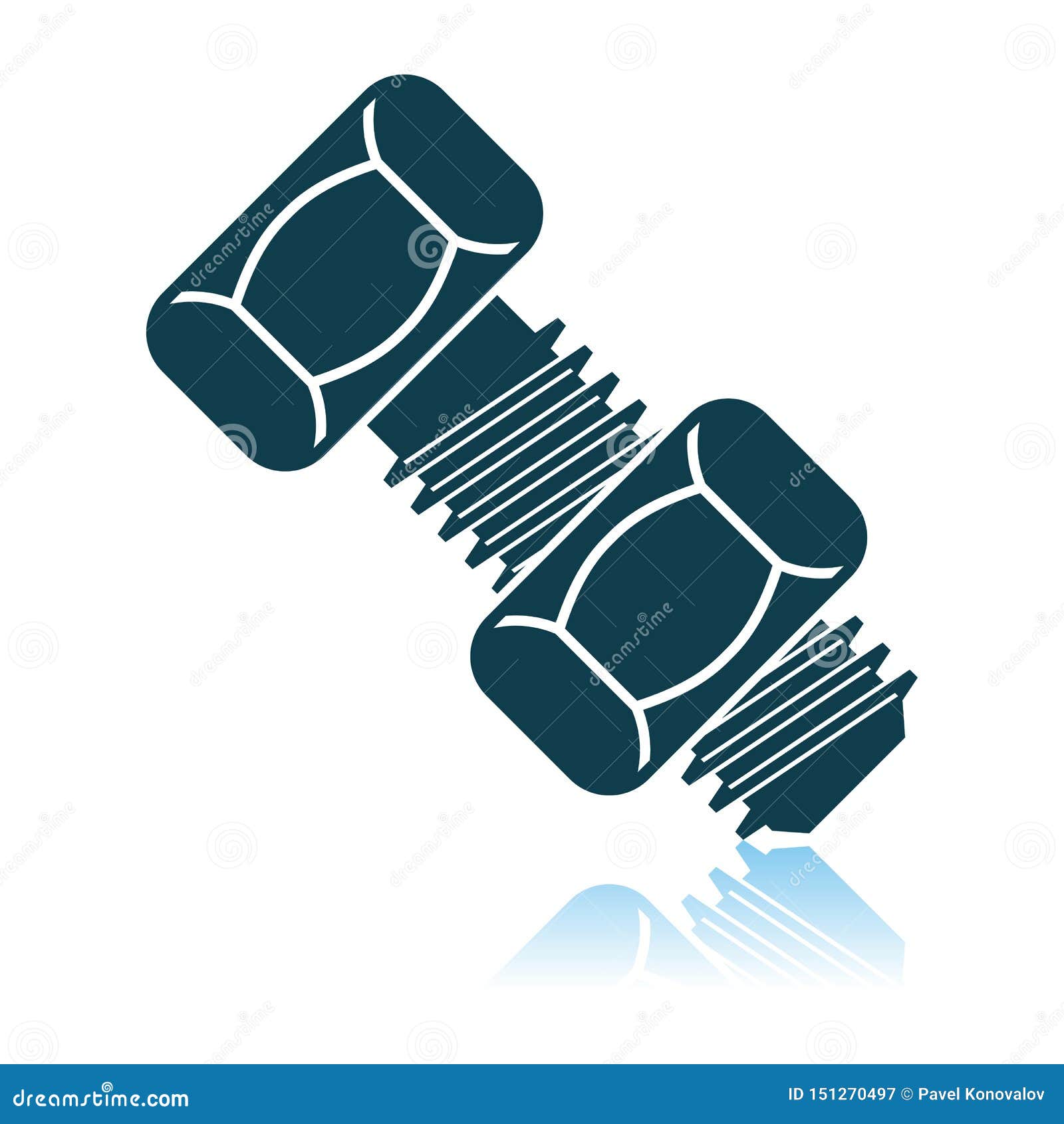 Icon of Bolt and Nut stock vector. Illustration of hardware - 151270497