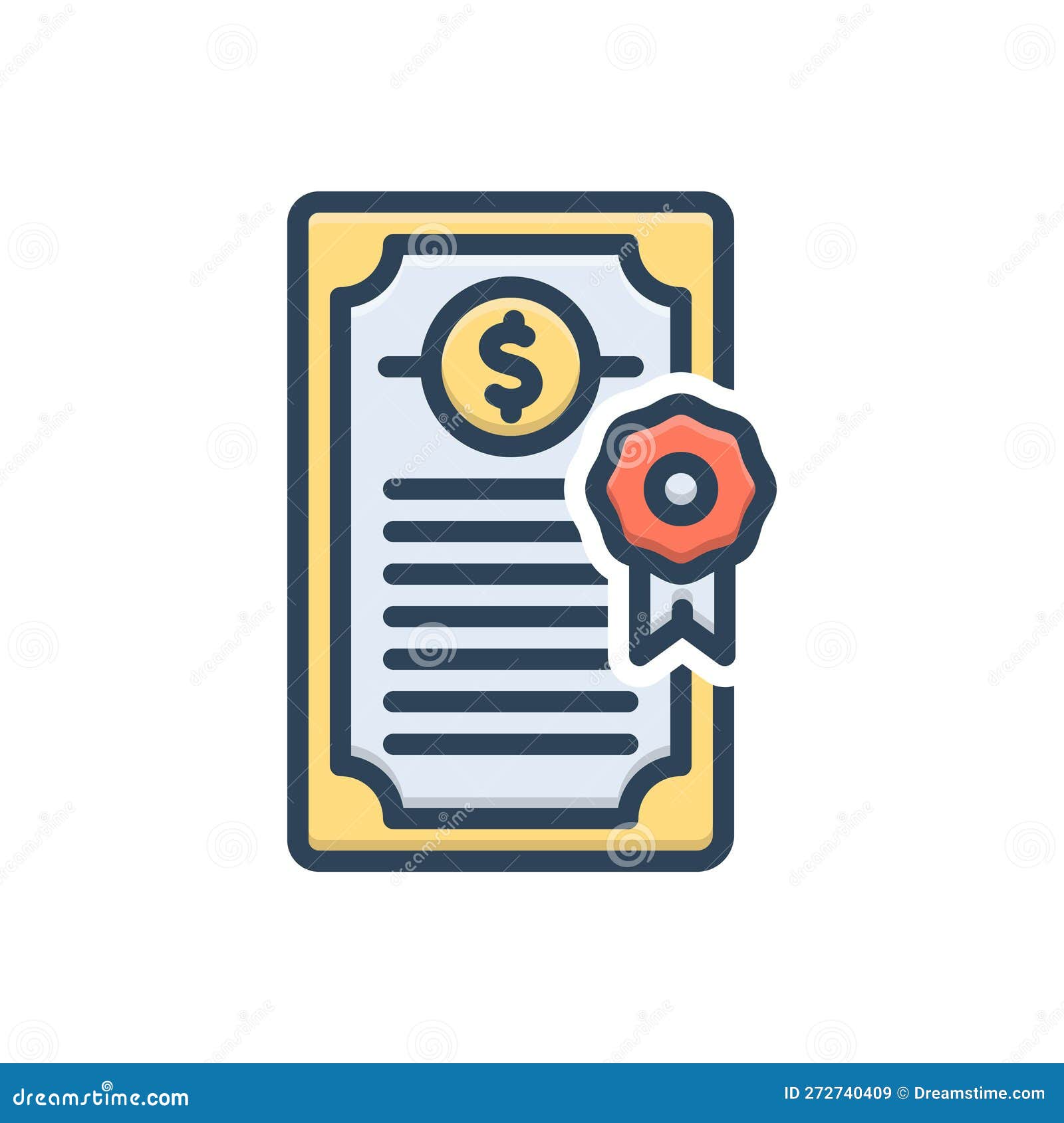 Color Illustration Icon for Bond, Bond Paper and Document Stock Vector ...