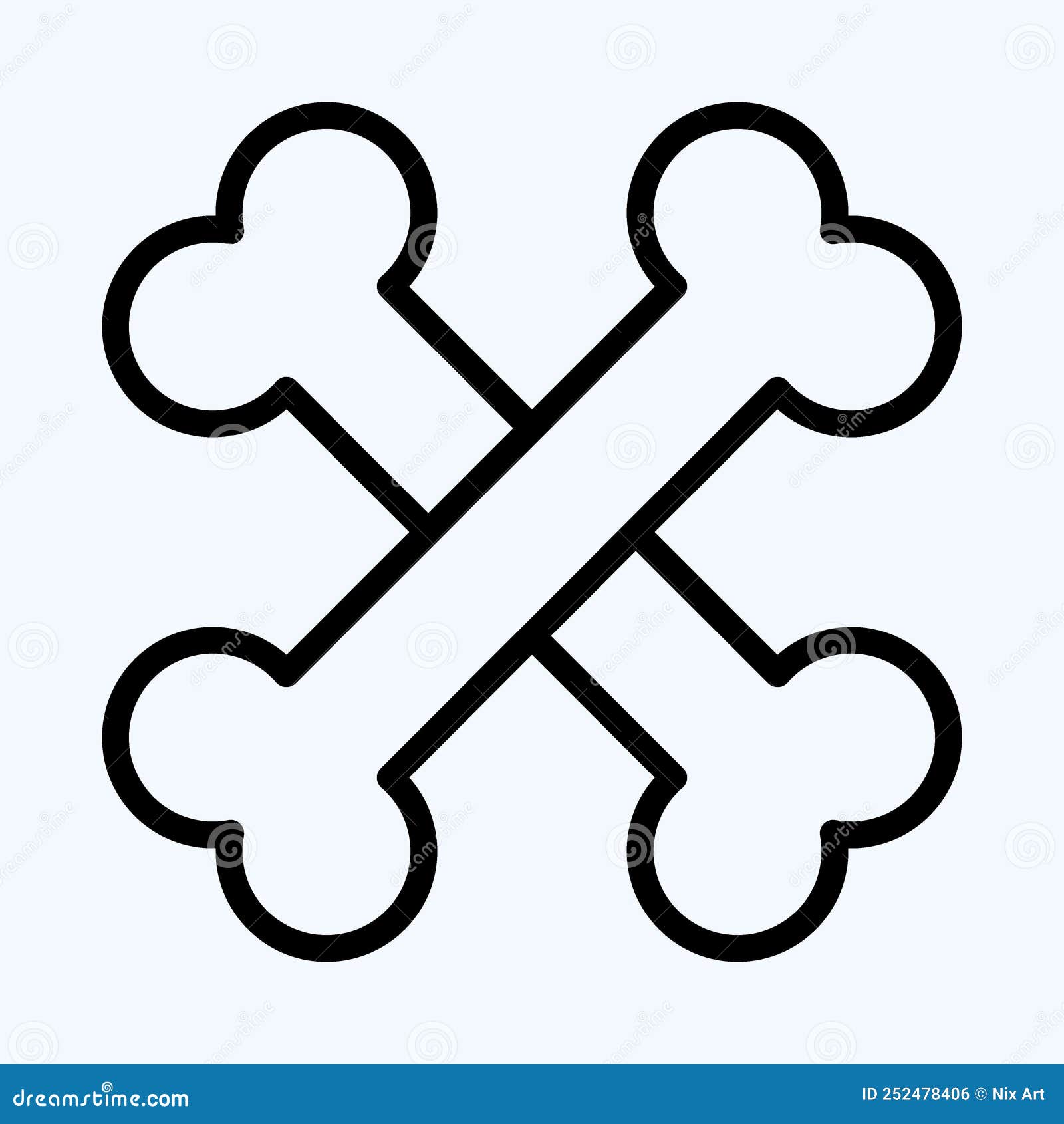 Icon Bones. Suitable for Halloween Symbol. Line Style. Simple Design ...