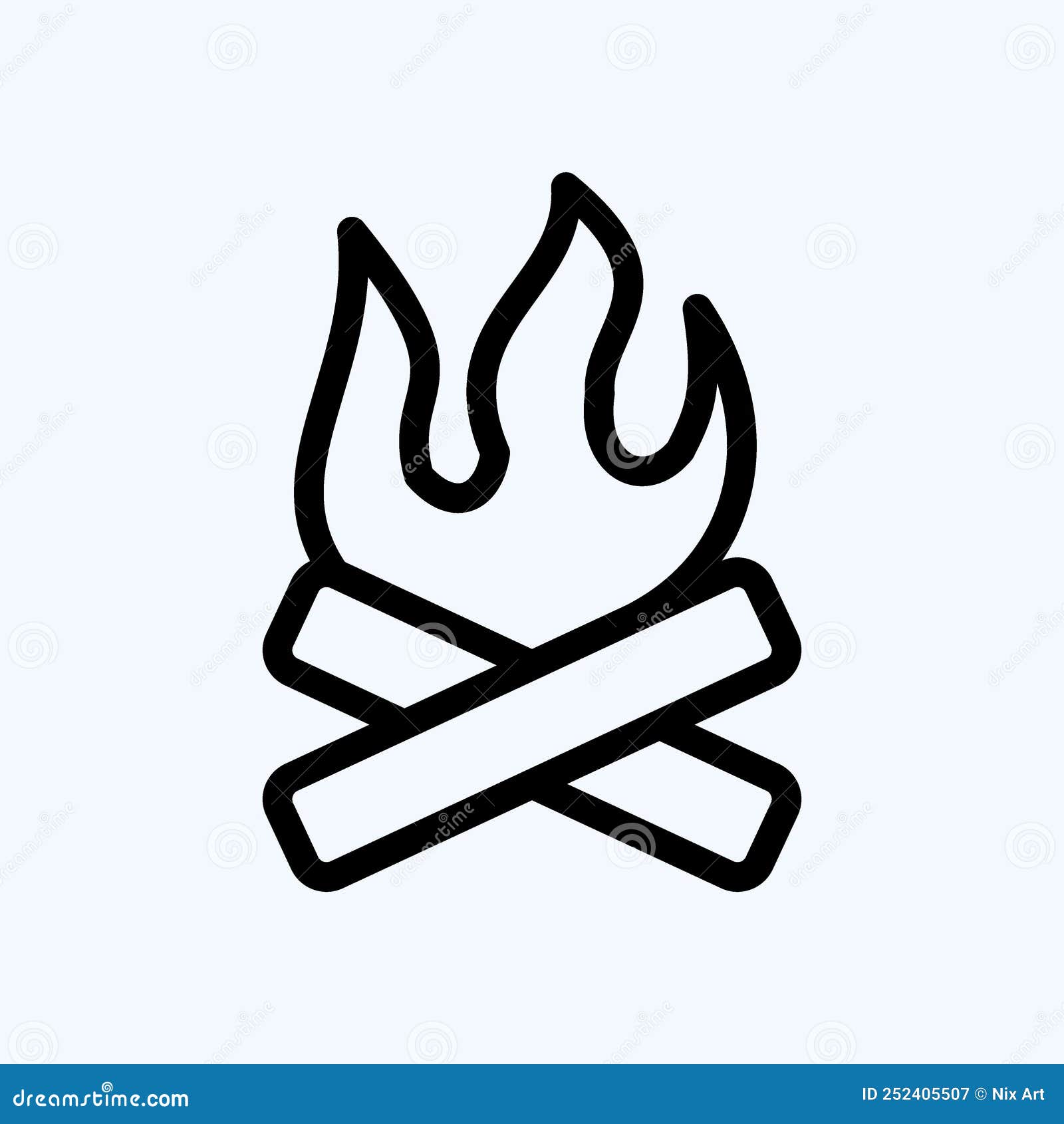 Icon Bonfire. Suitable for House Symbol. Line Style. Simple Design ...