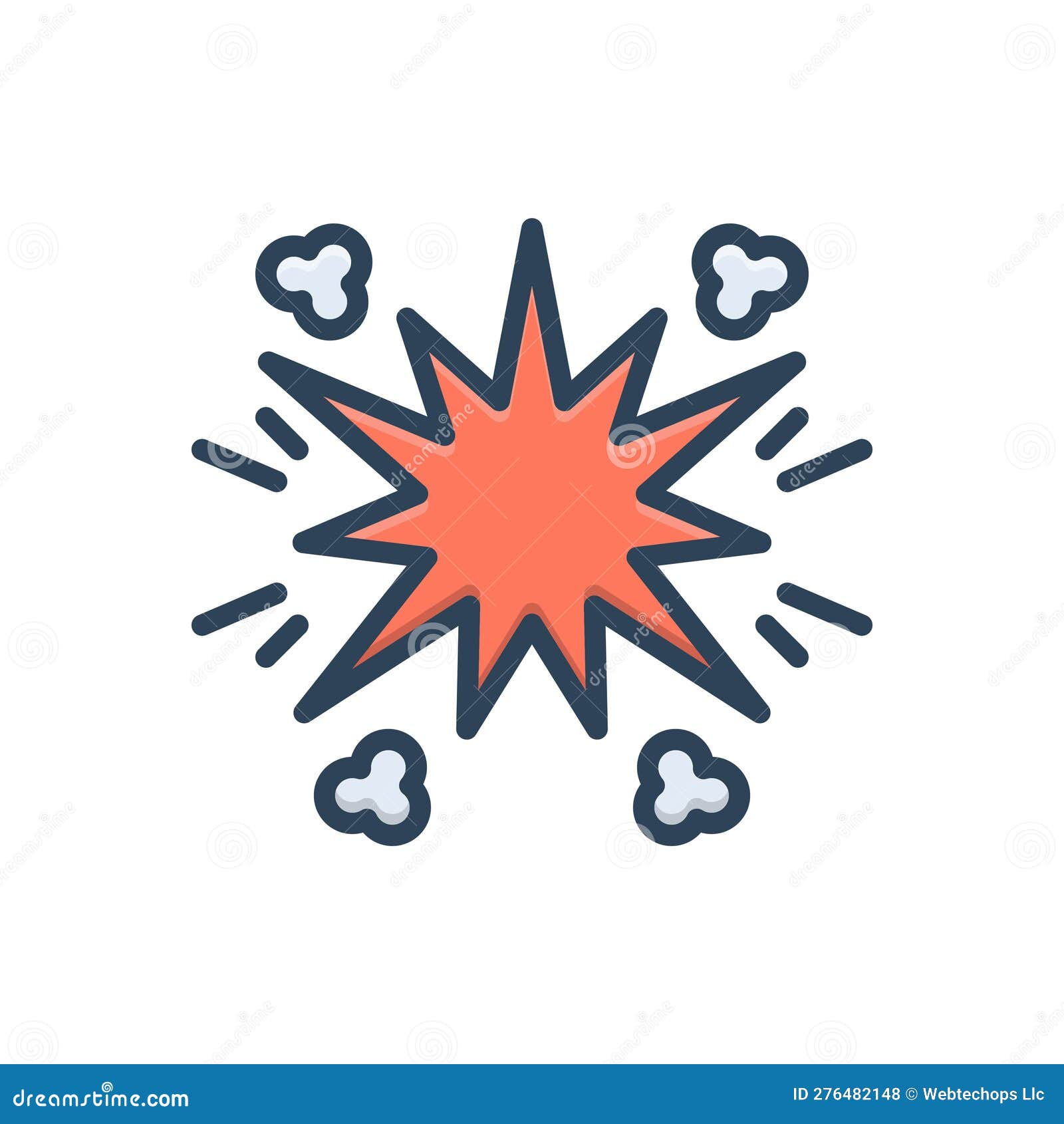 Color Illustration Icon for Boom, Reverberation and Burst Stock ...