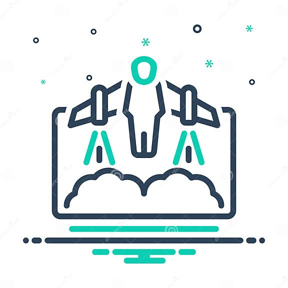 Mix Icon for Boost, Encouragement and Rise Stock Vector - Illustration ...