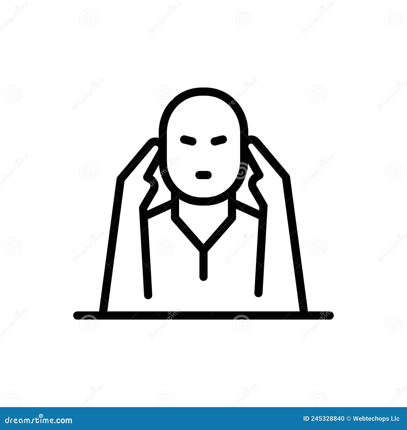 Black Line Icon for Bother, Tension and Harassment Stock Vector ...