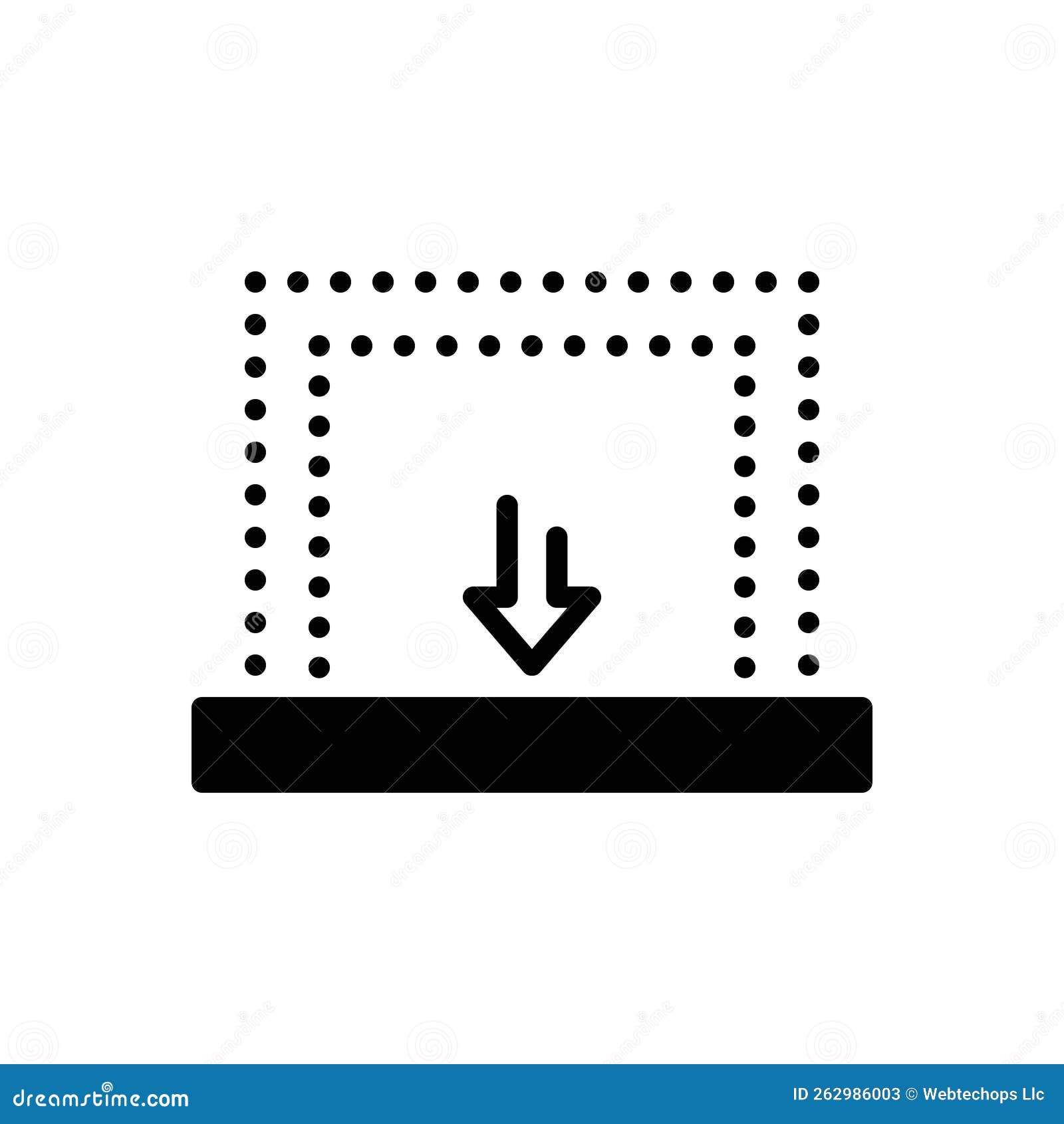 Black Solid Icon for Bottom, Surface and Base Stock Vector ...