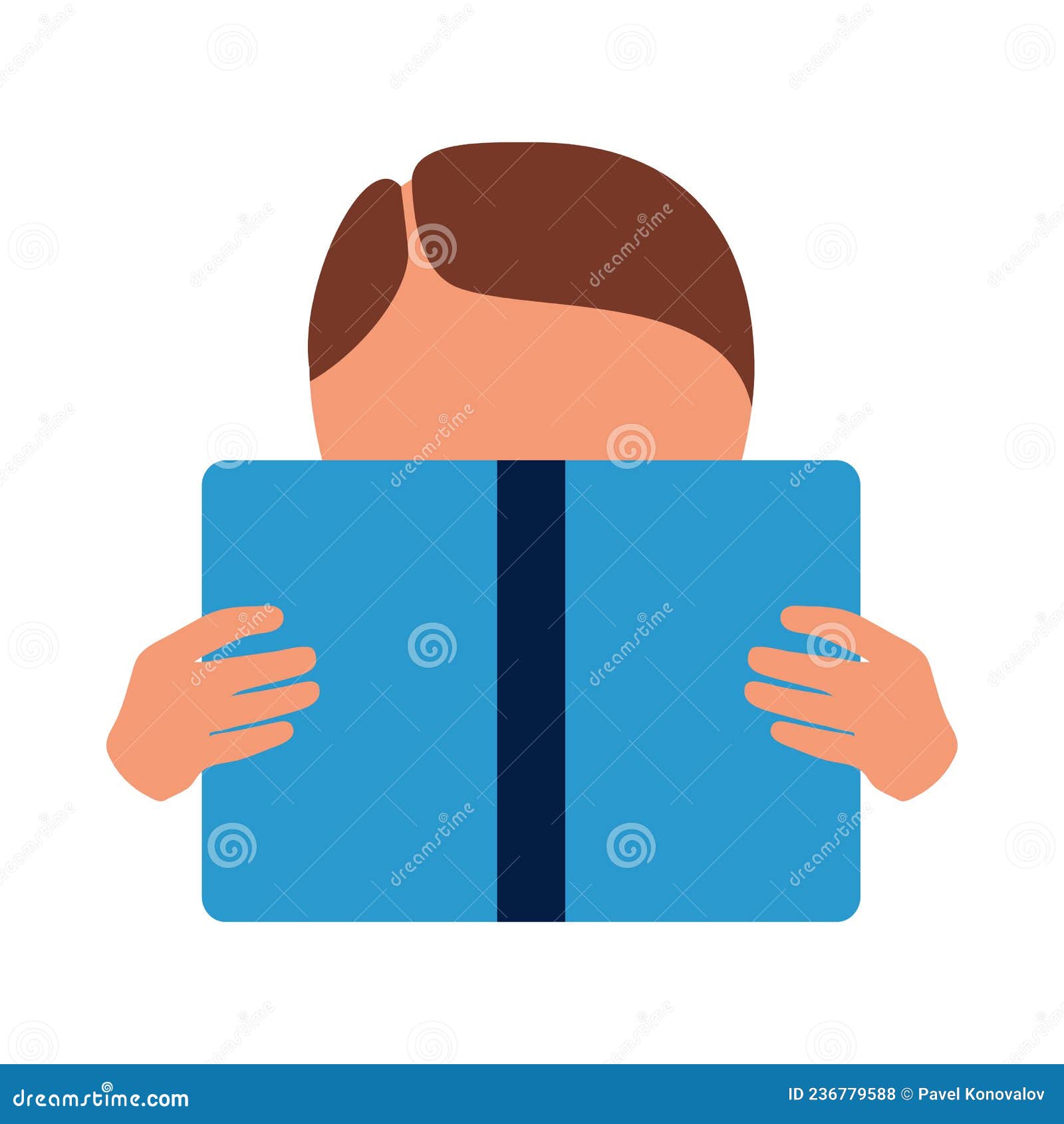 Icon of Boy Reading Book stock vector. Illustration of paper - 236779588