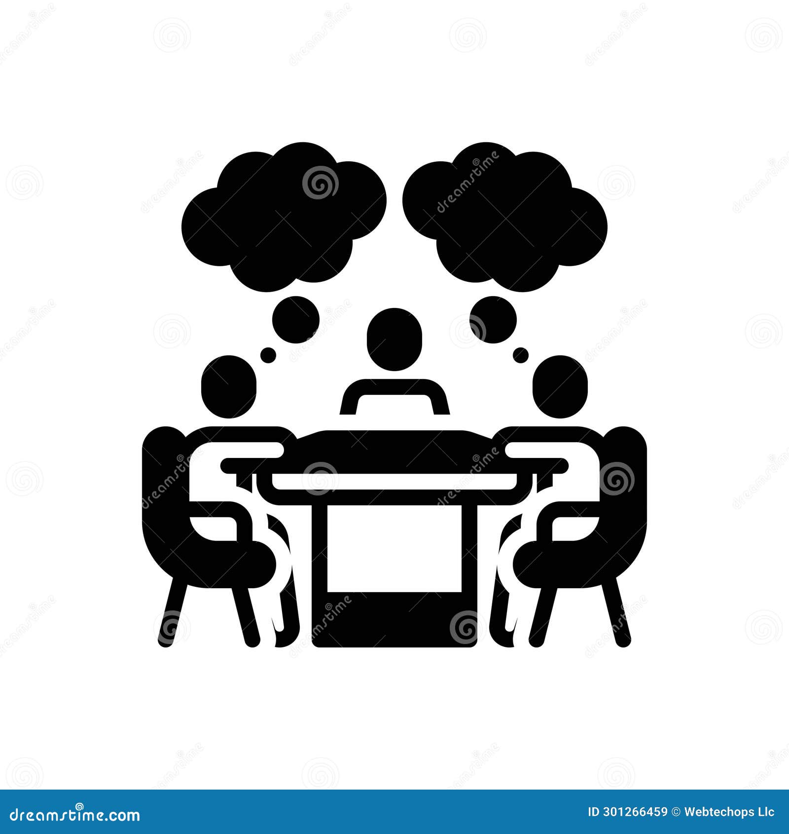 Black Solid Icon for Brain Storm, Deliberate and Concept Stock Vector ...