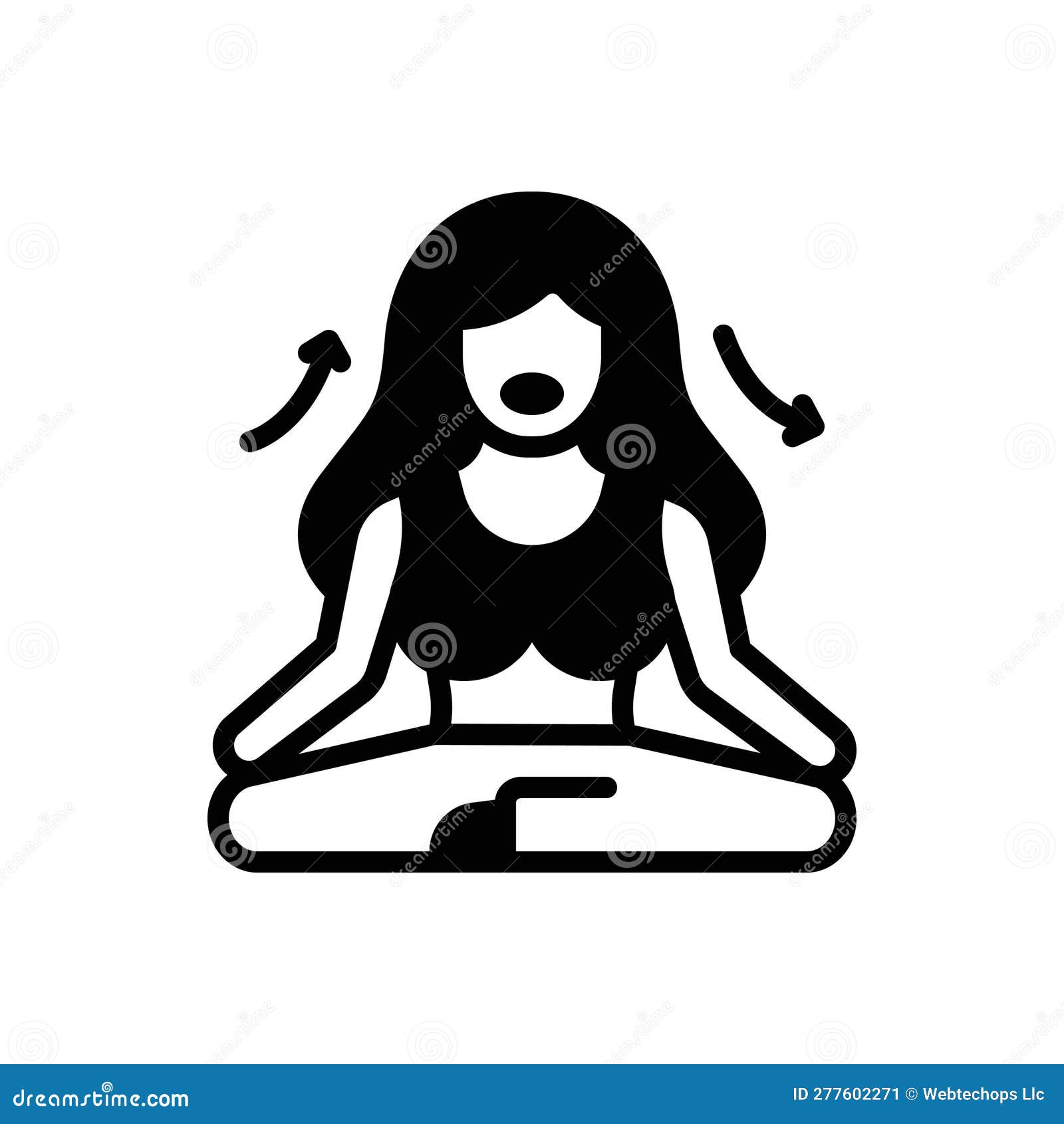 Black Solid Icon for Breathing, Respiration and Yoga Stock Vector ...