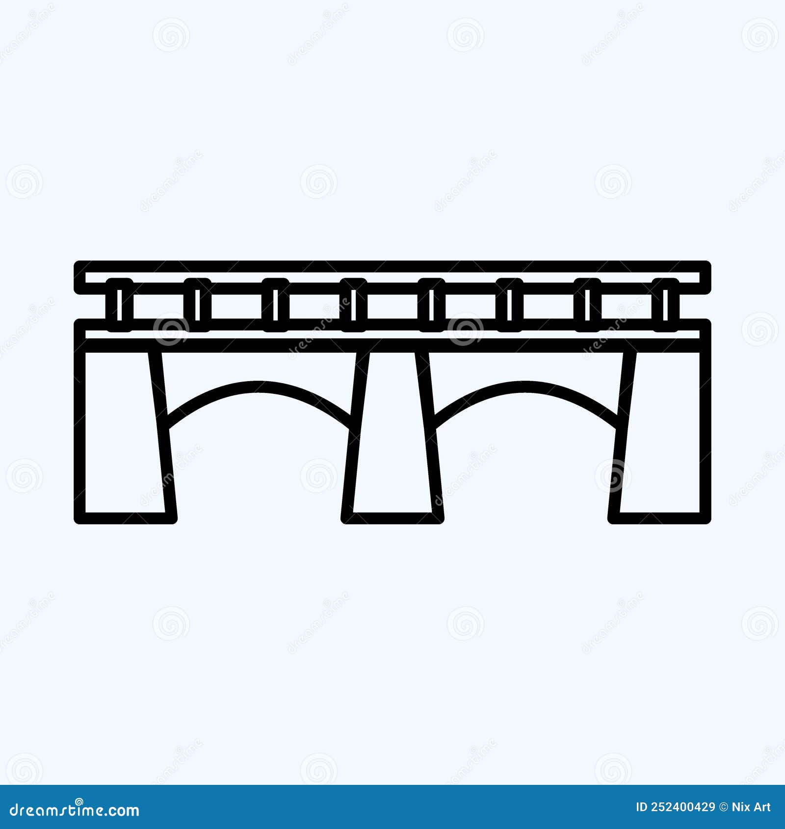 Icon Bridge. Suitable for Education Symbol. Line Style. Simple Design ...