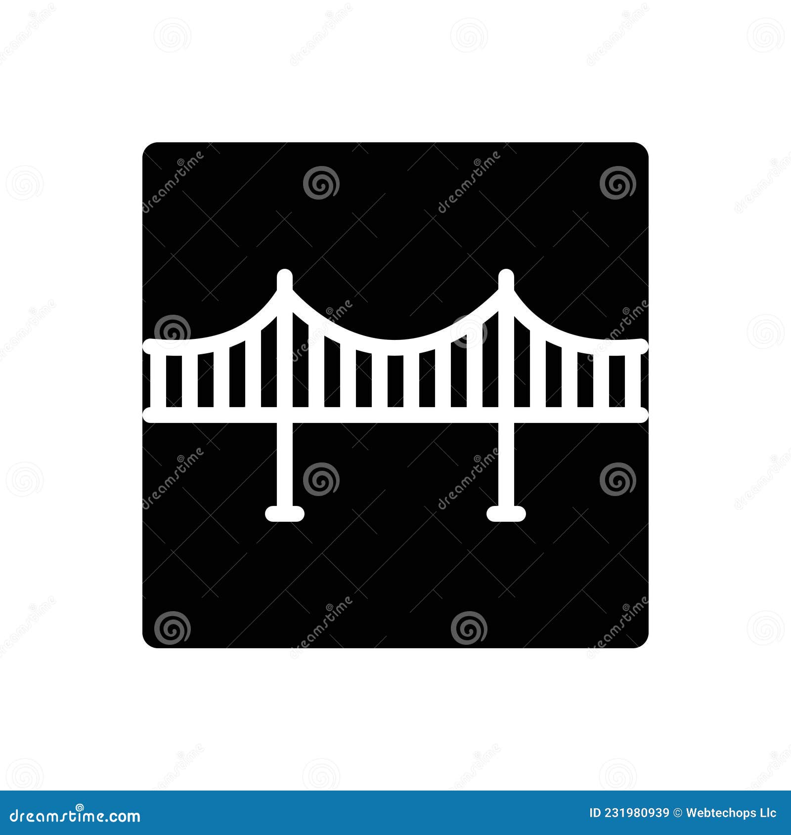 Black Solid Icon for Bridge, Flyover and Overpass Stock Vector ...