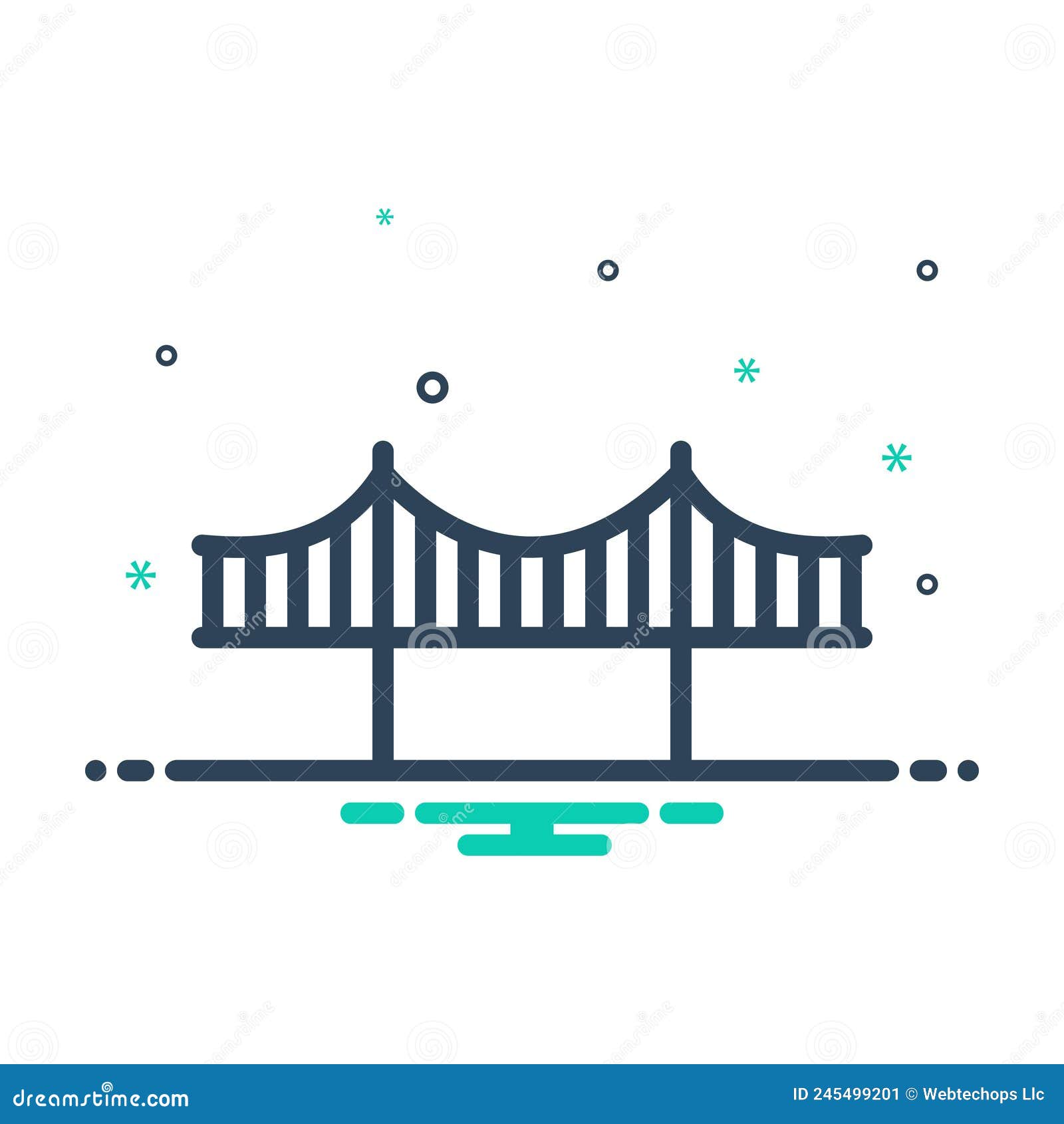 Mix Icon for Bridge, Viaduct and Flyover Stock Illustration ...