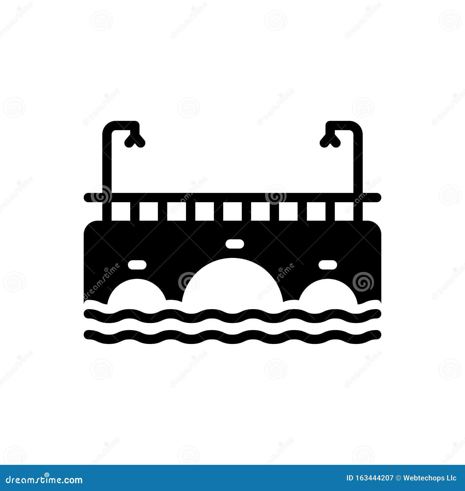 Black Solid Icon for Bridge, Viaduct and Overpass Stock Vector ...