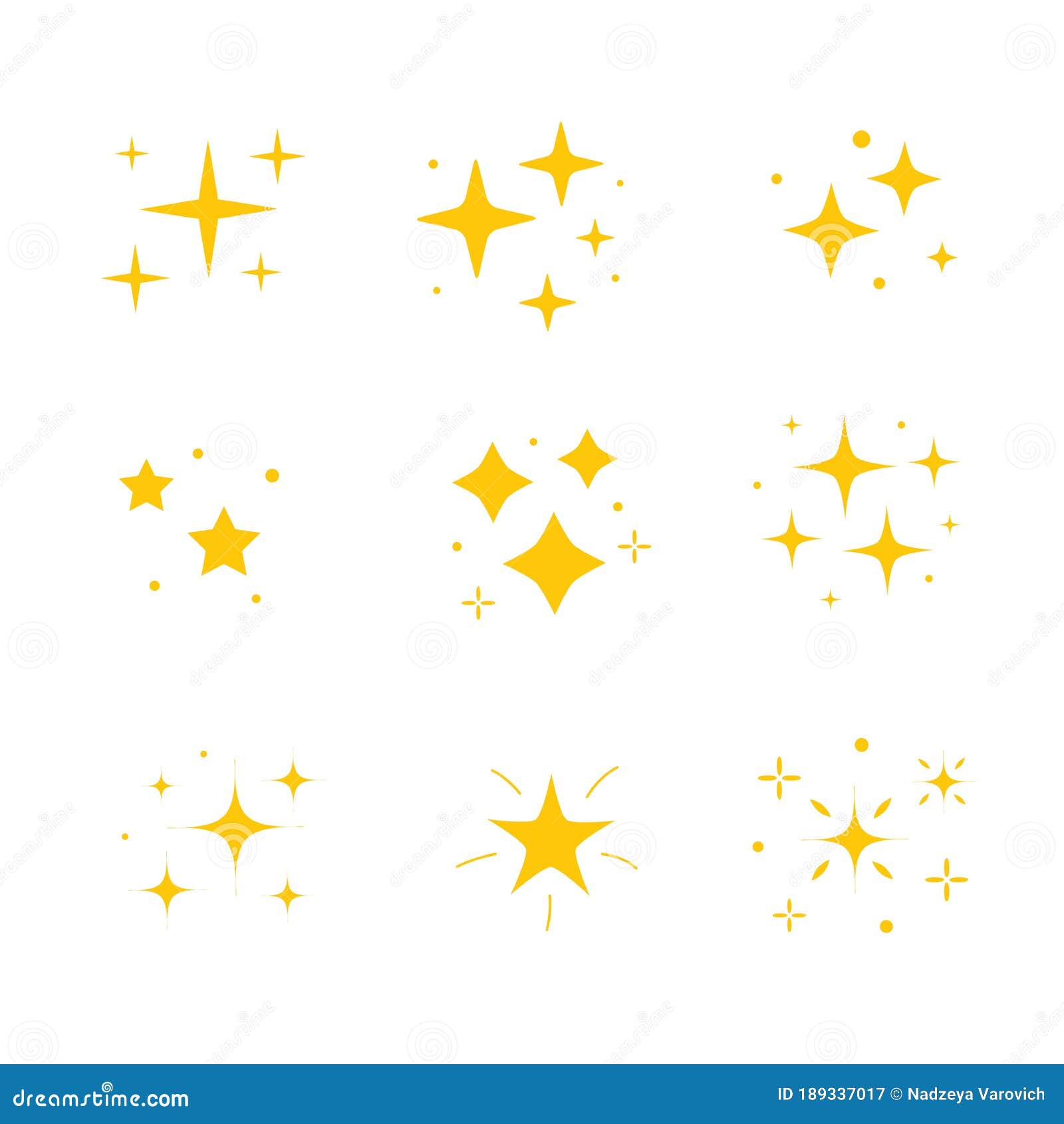 Icon Bright Twinkle. Sparkles Icon Set Stock Vector - Illustration of ...