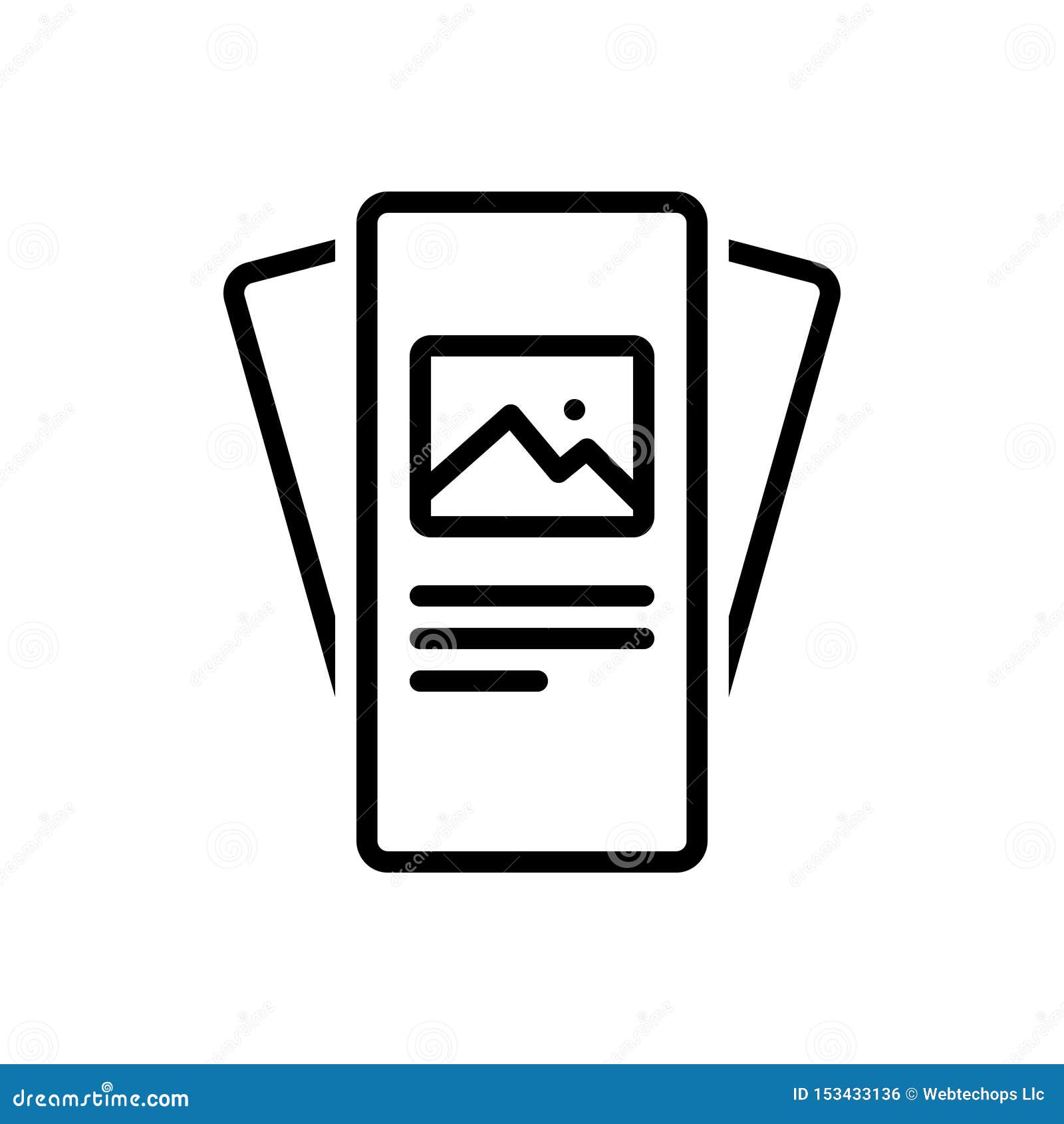 Black Line Icon for Brochure, Booklet and Pamphlet Stock Vector ...