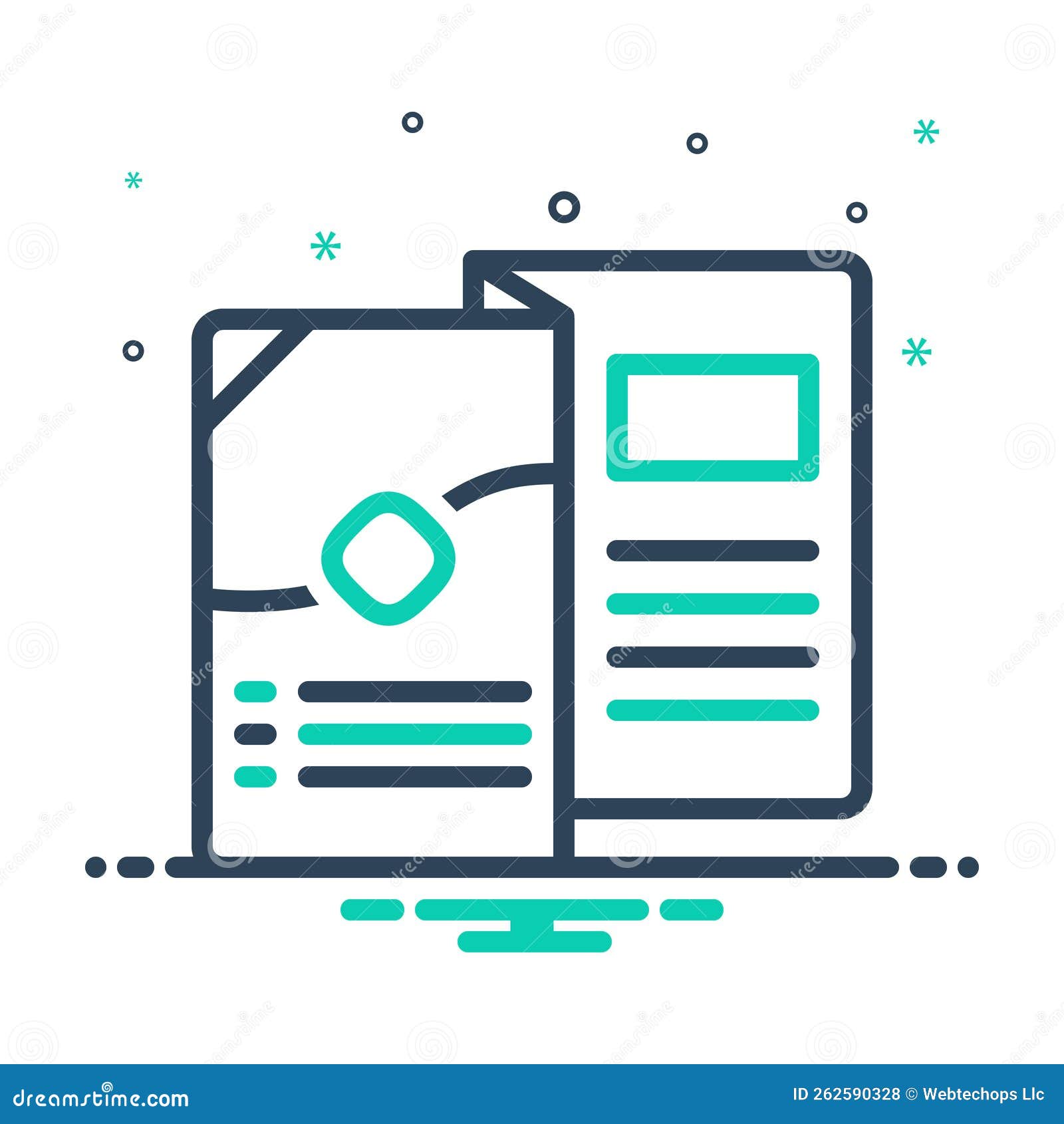 Mix Icon for Brochures, Pamphlet and Booklet Stock Vector ...