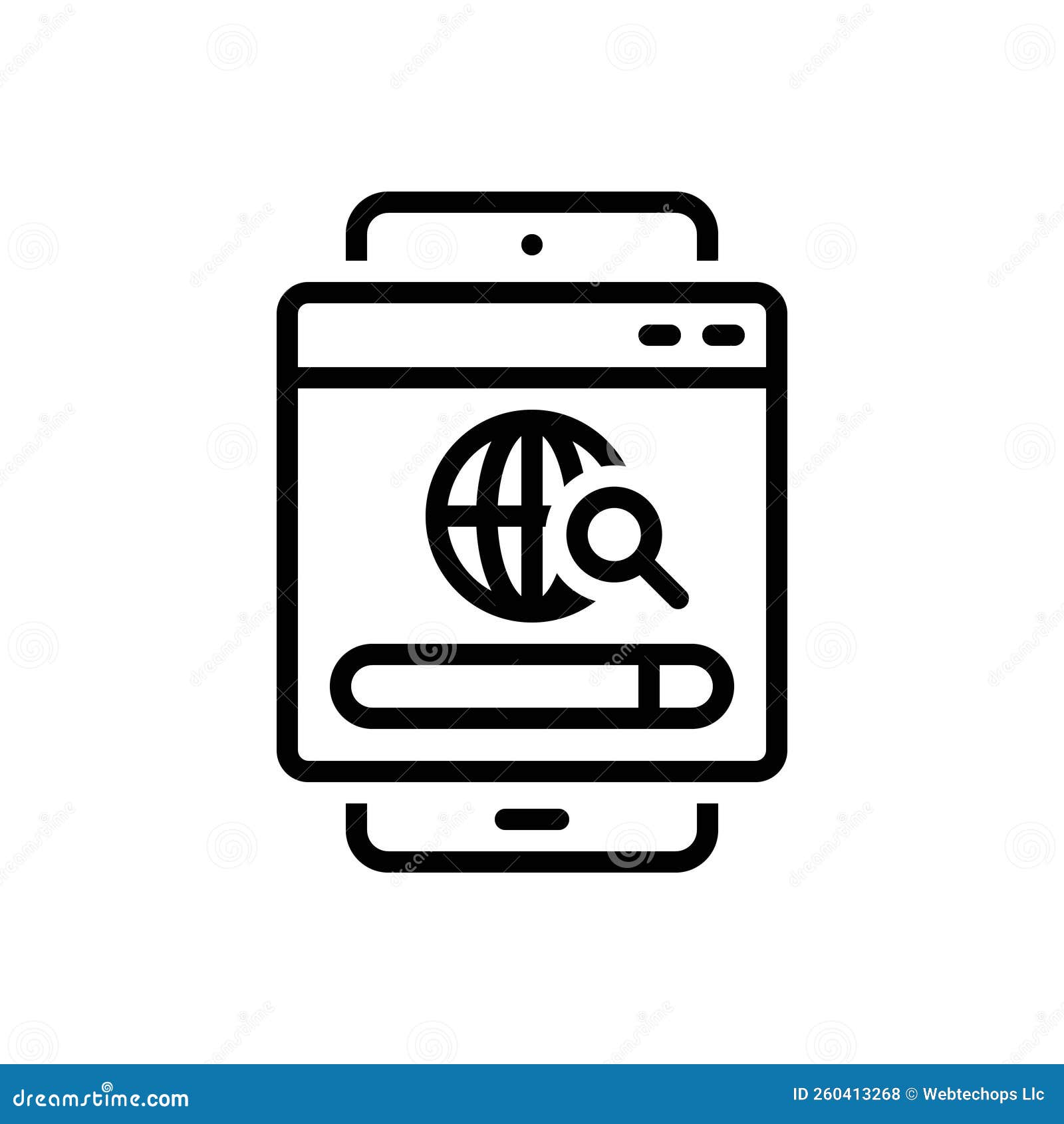 Black Line Icon for Browsing, Search and Site Stock Vector ...