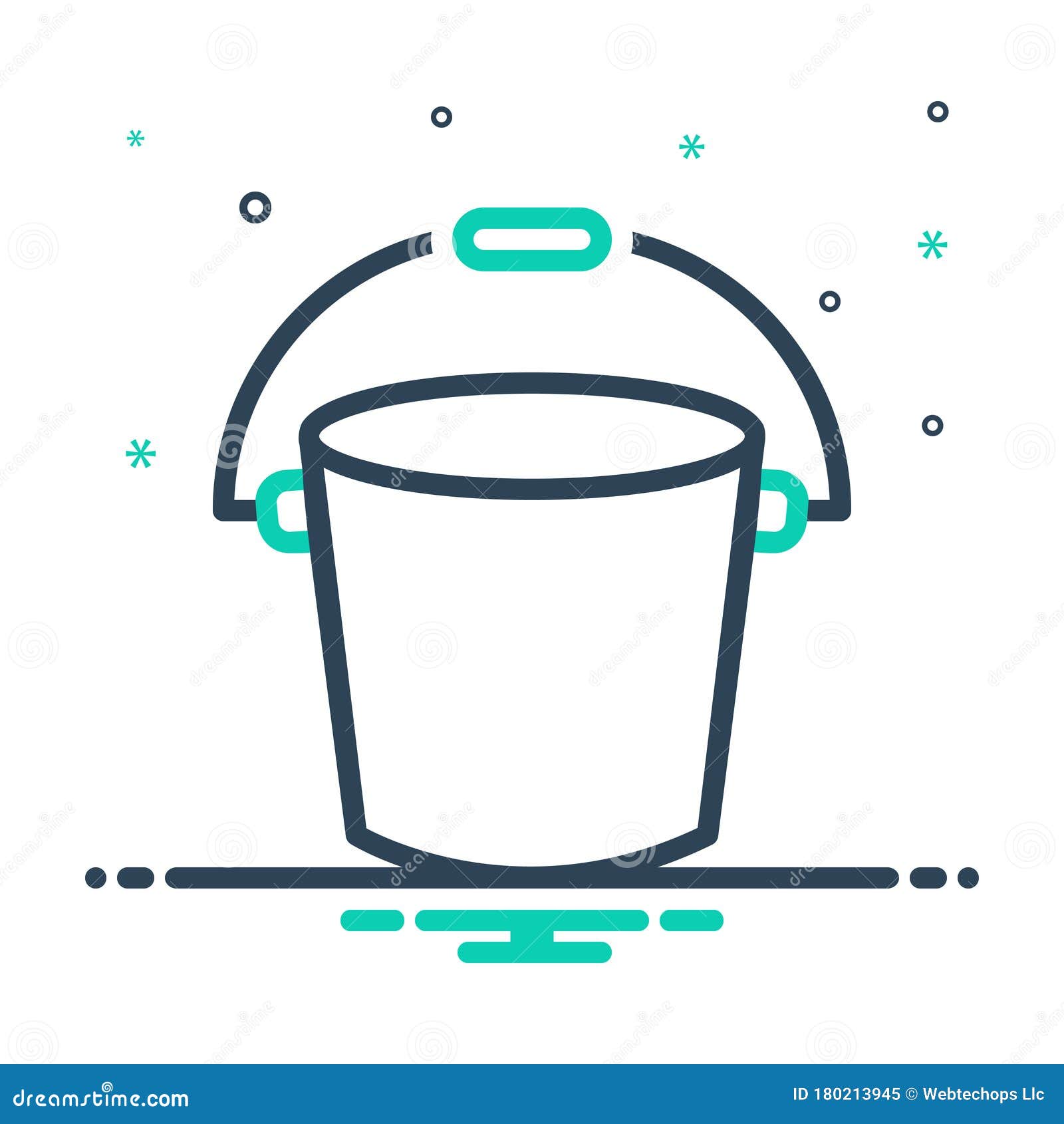 Mix Icon for Bucket, Pail and Plastic Stock Illustration - Illustration ...