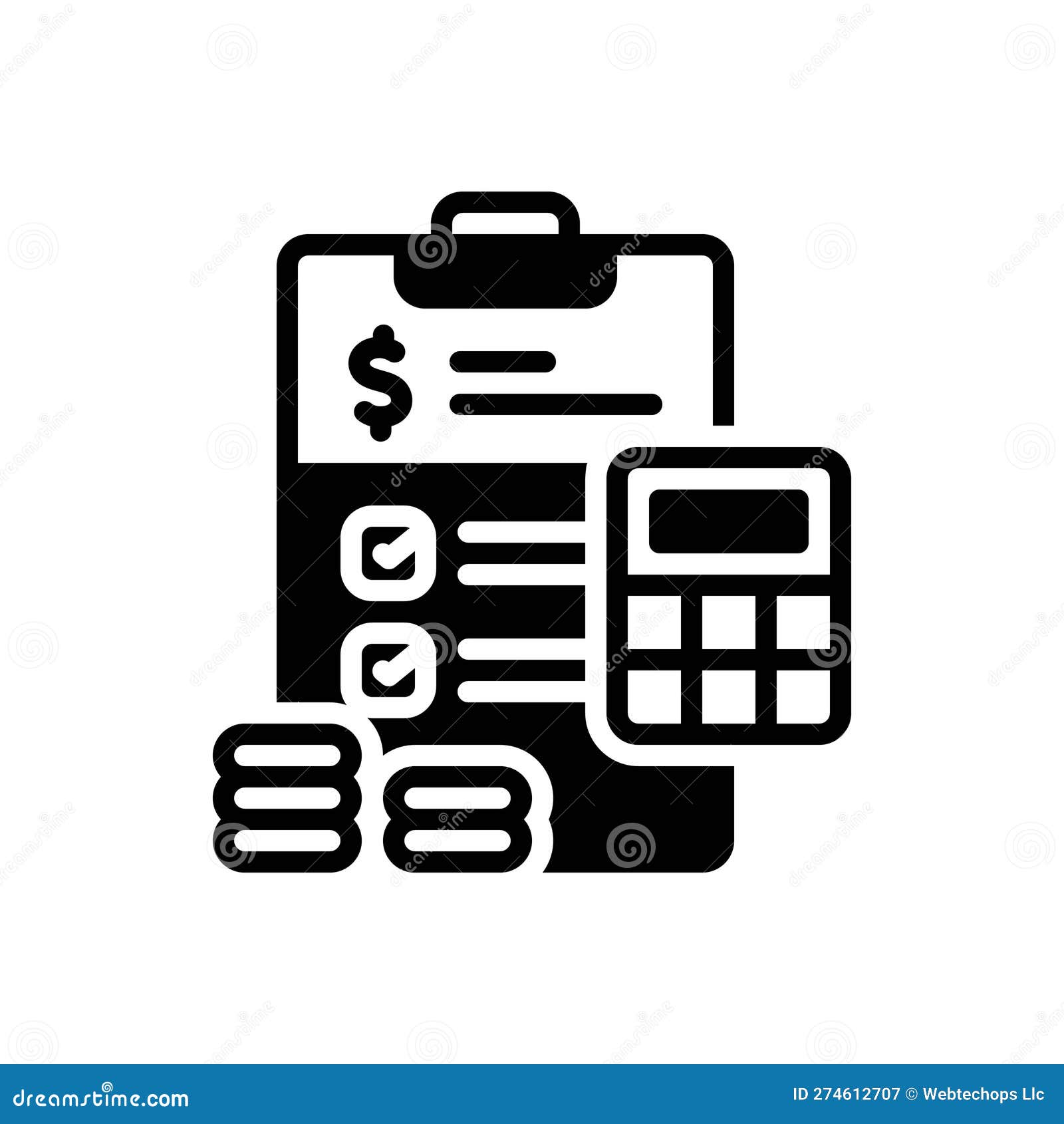 Black Solid Icon for Budget, Financial Plan and Banking Stock Vector ...