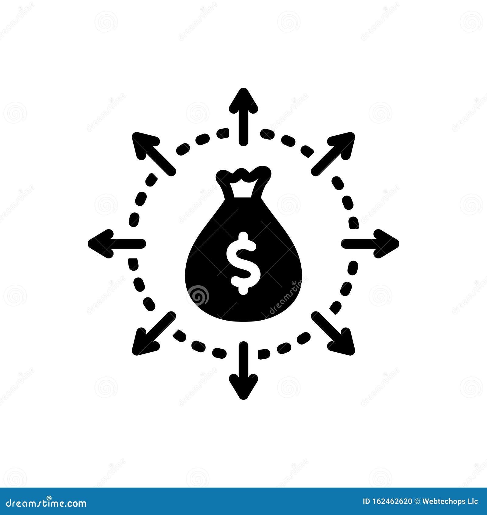 Black Solid Icon for Budget Spending, Wage and Wealth Stock Vector ...