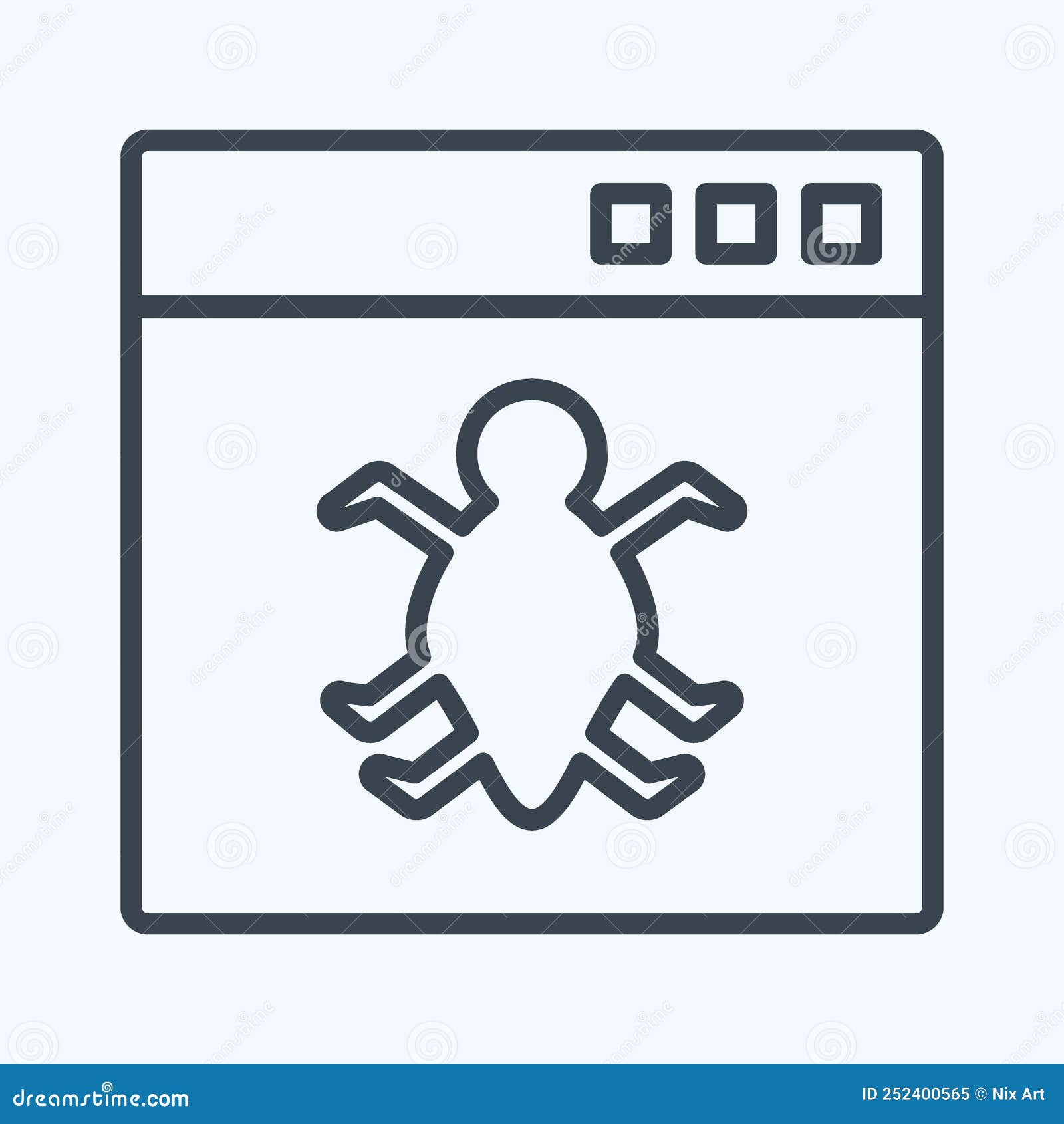 Icon Bug in Application. Suitable for Programming Symbol. Line Style ...