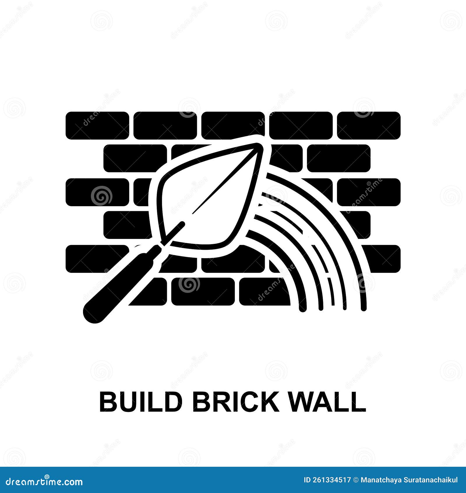Build Brick Wall Icon. Construction Building Brick Wall. Repair Work ...