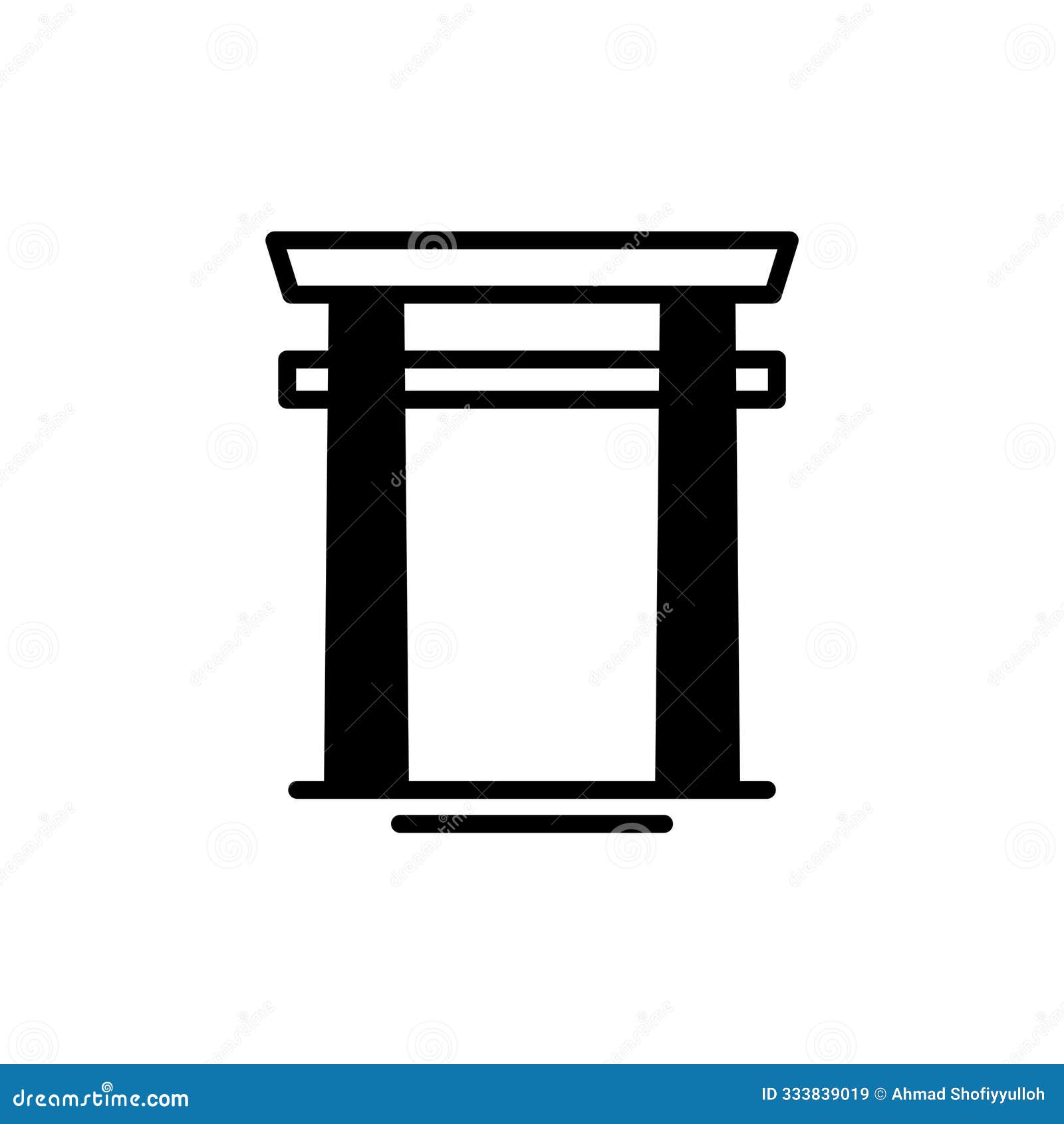 Icon Building Japan Big Gate Symbols Architecture Stock Illustration ...