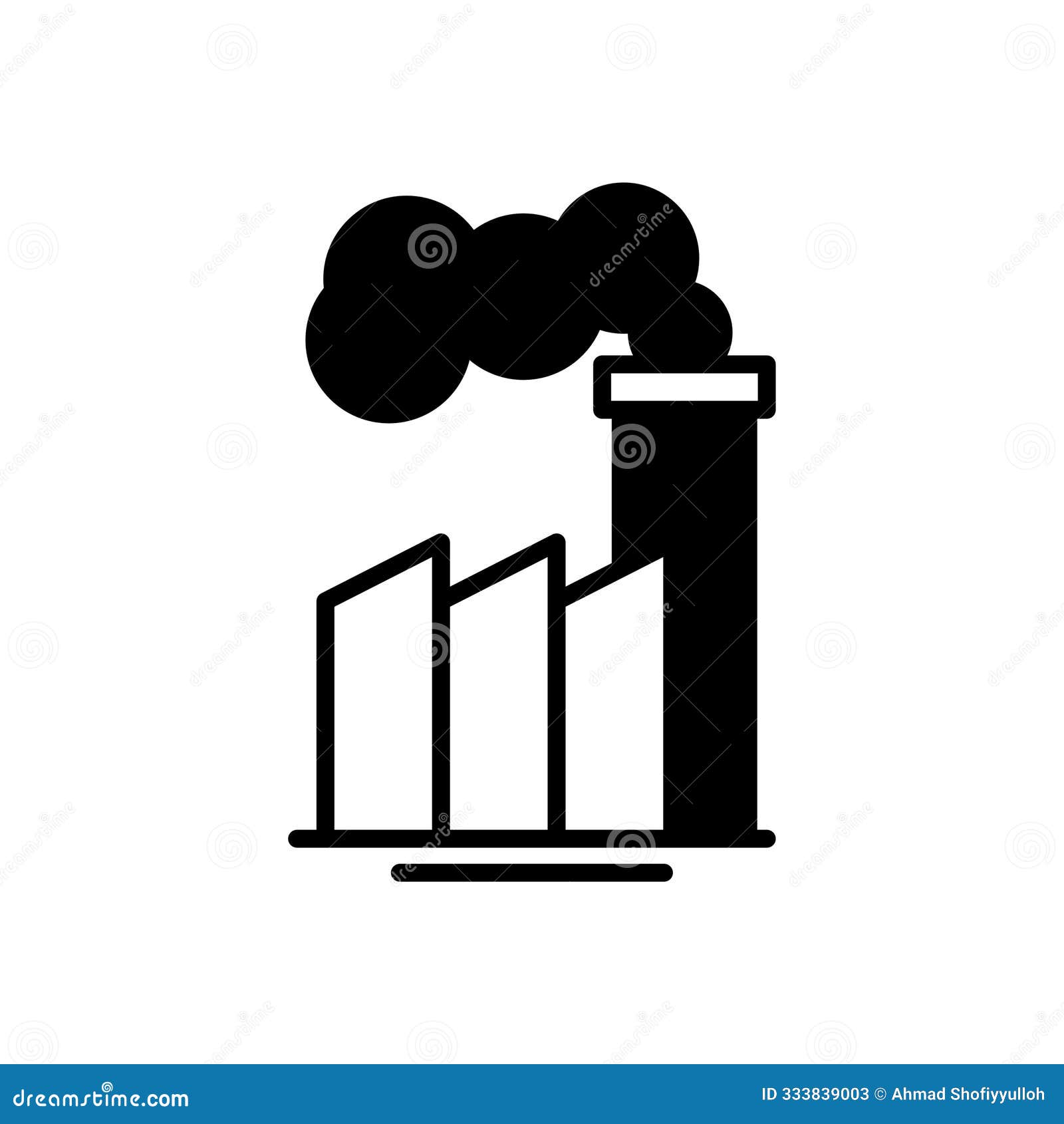Factory Symbols. Industrial City Smoke Pipe Energy Production Buildings ...