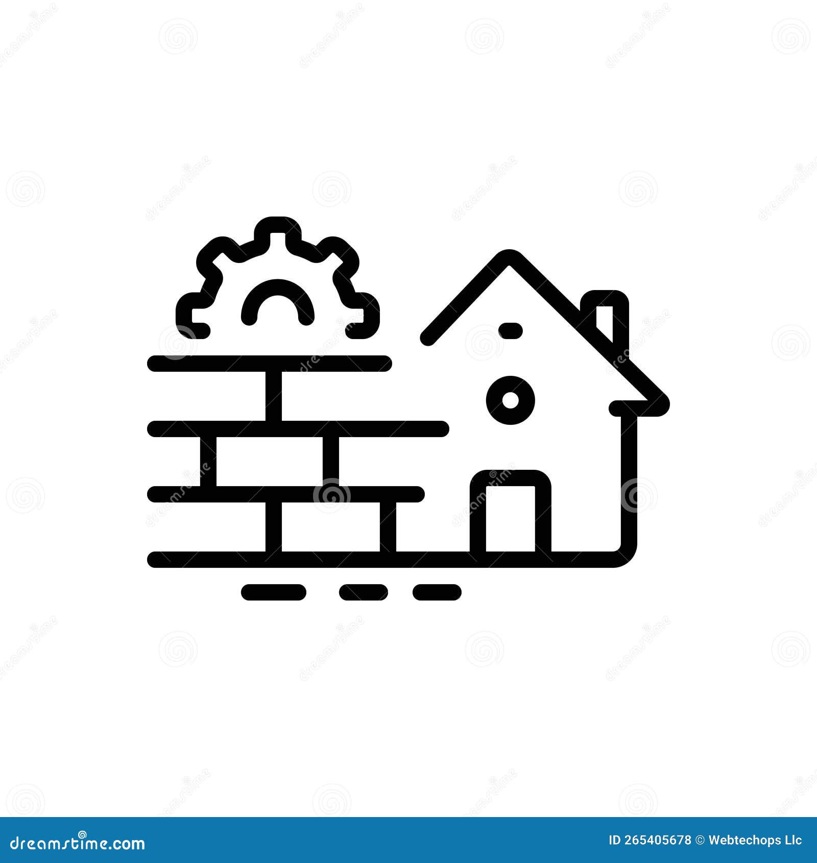 Black Line Icon for Built, Home and Make Up Stock Vector - Illustration ...