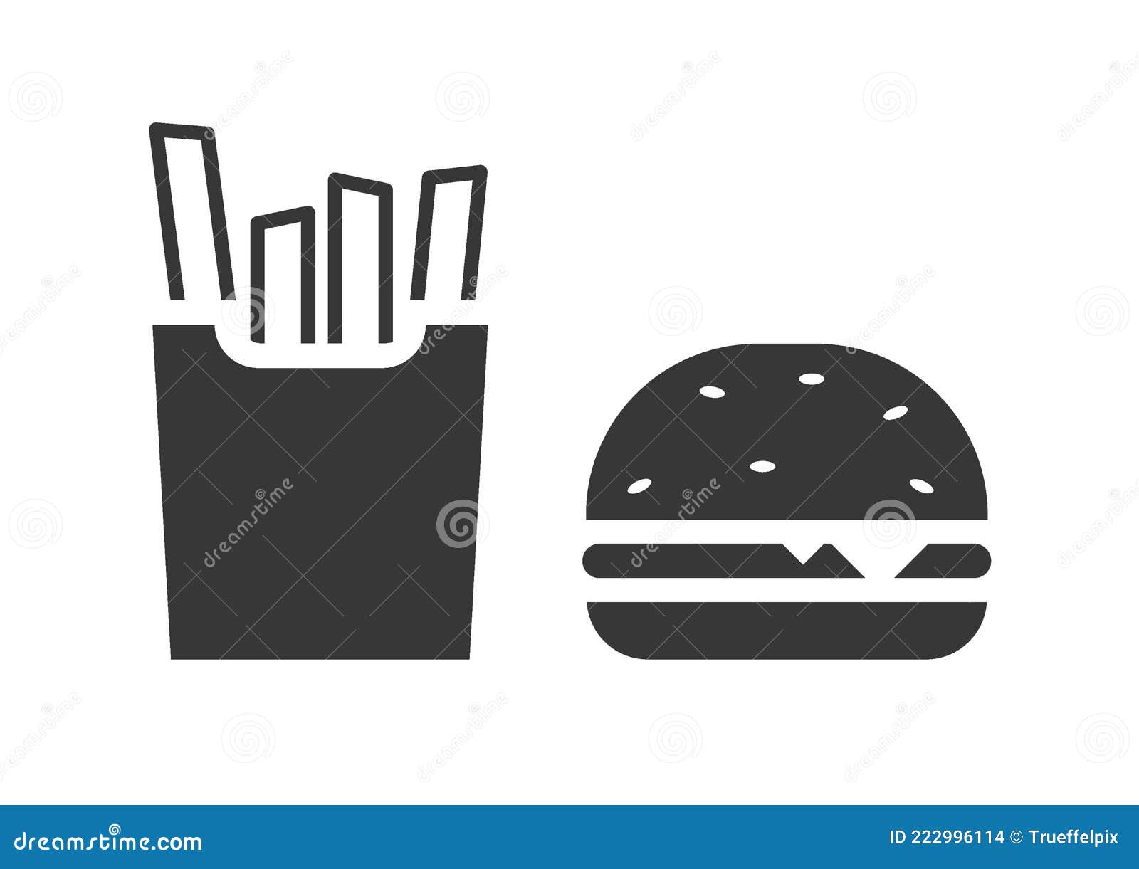 Icon Burger and Fries Vector Illustration Stock Illustration ...
