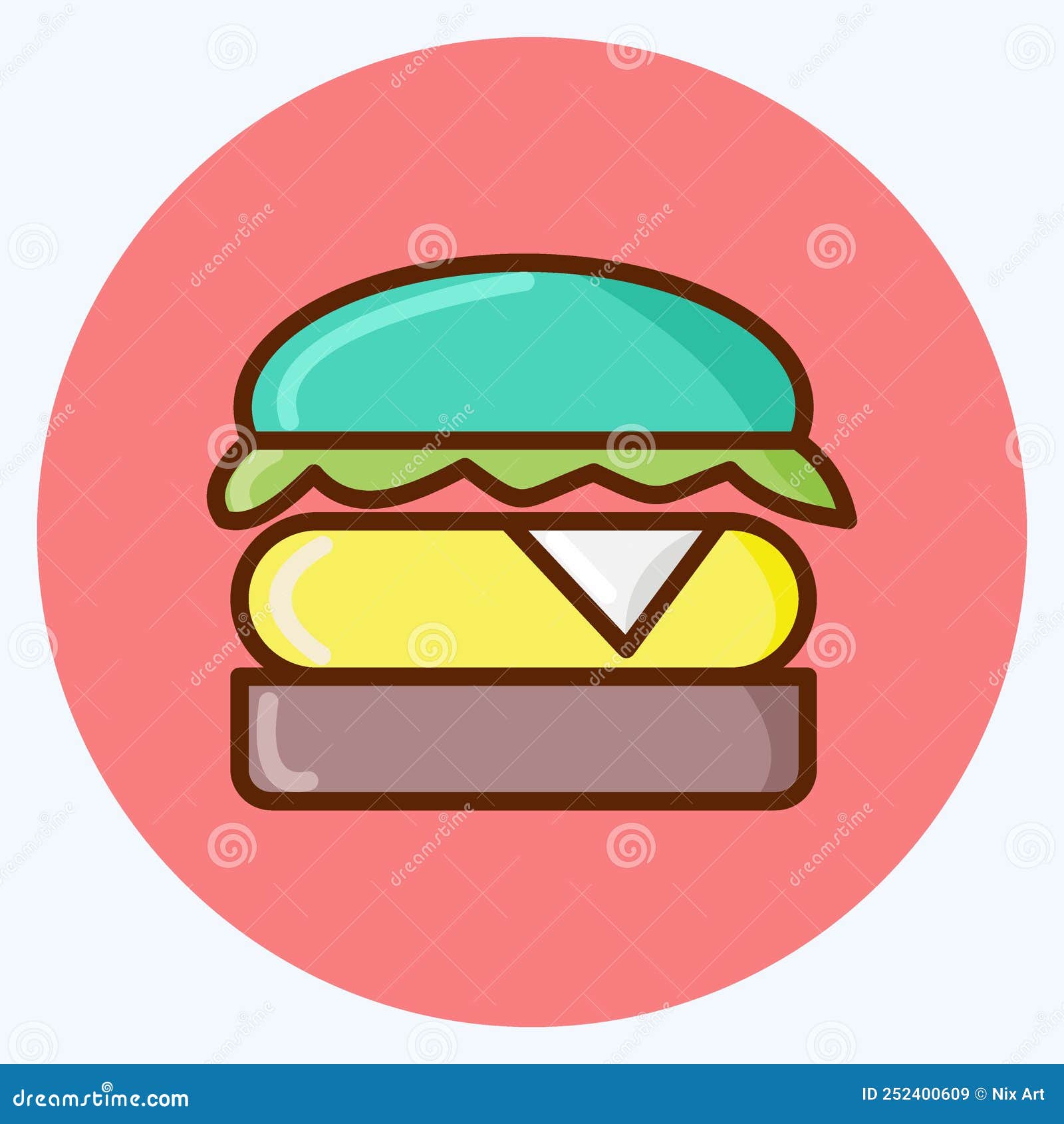 Icon Burger. Suitable for Meat. Flat Style. Simple Design Editable ...