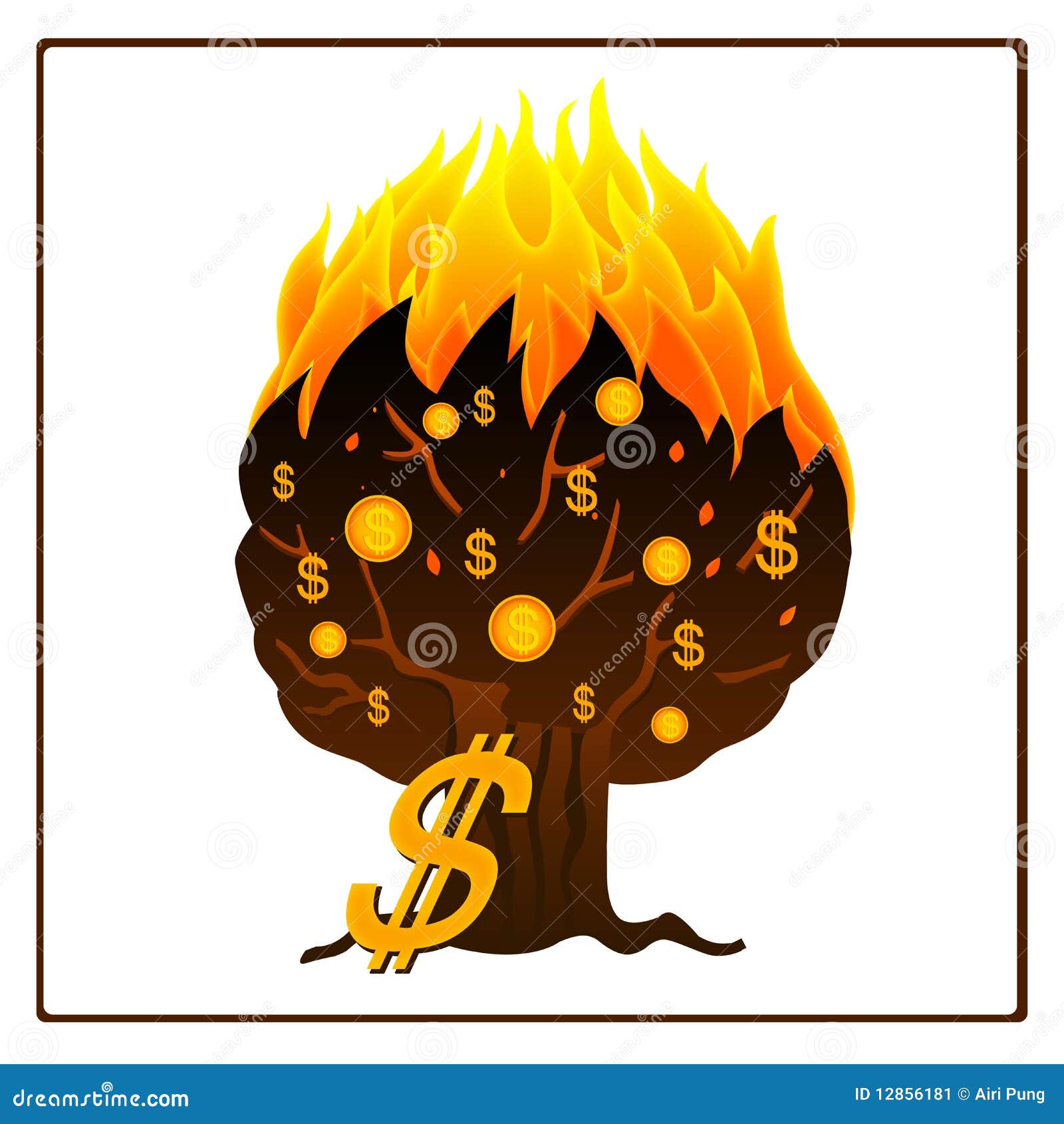 Burning Money Tree Stock Illustrations – 33 Burning Money Tree Stock ...