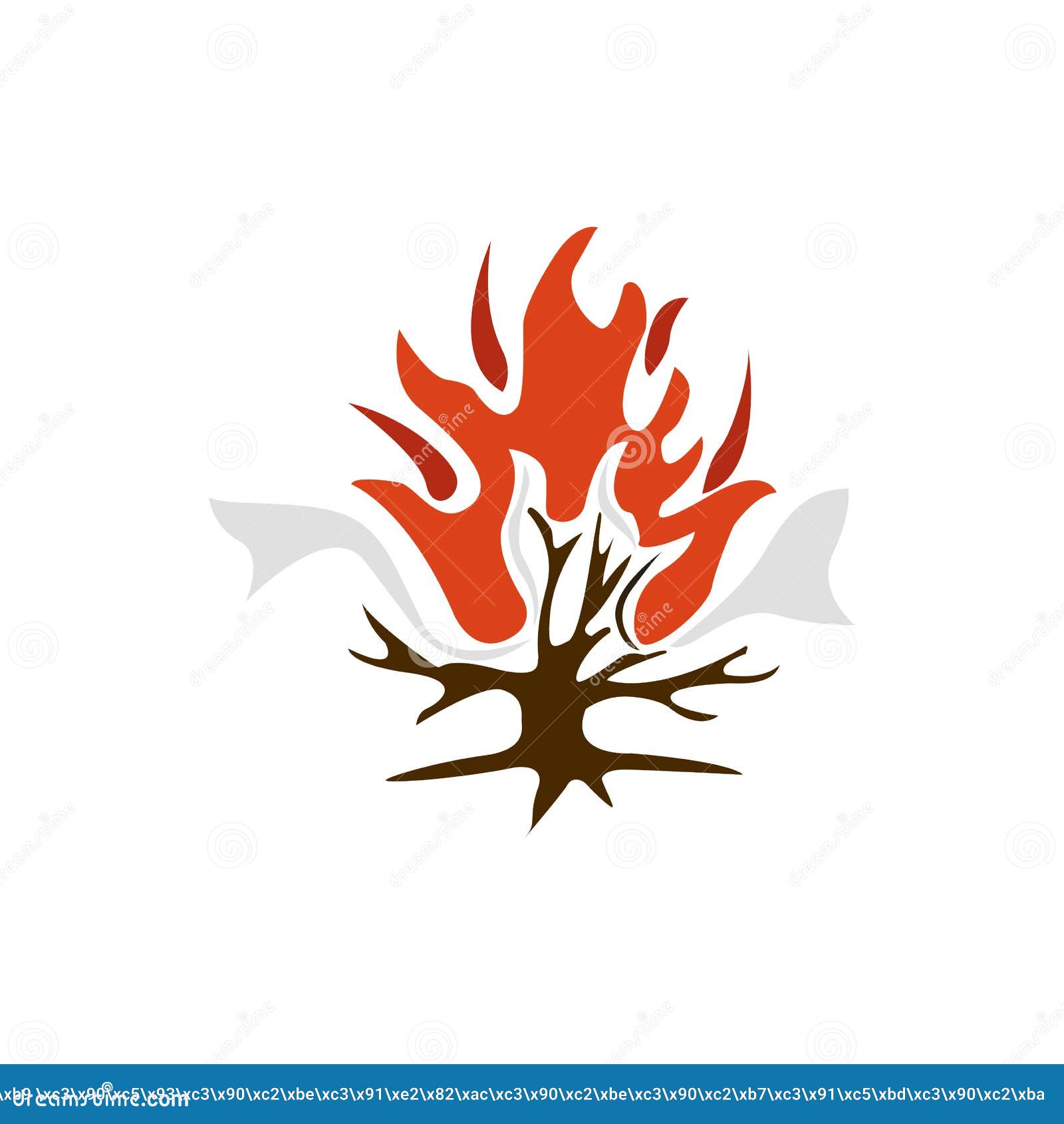 Icon of a Burning Tree, Vector Illustration Stock Vector - Illustration ...