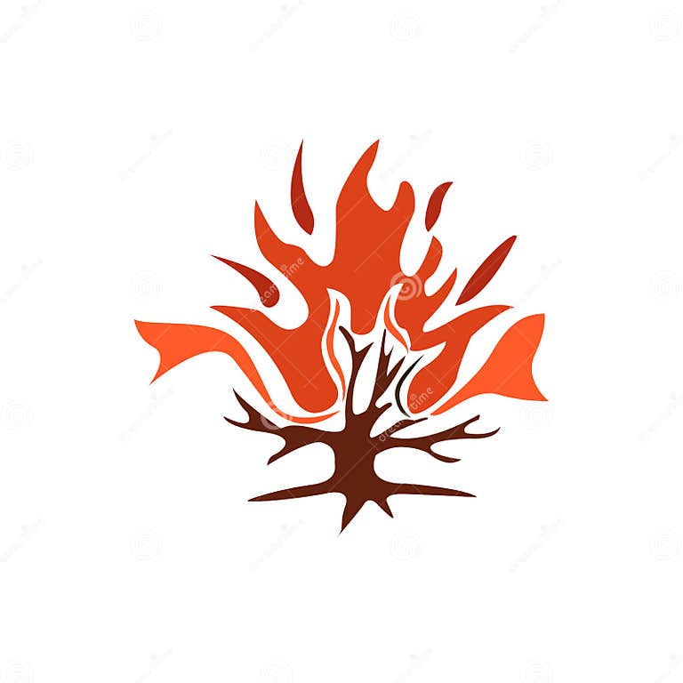 Icon of a Burning Tree, Vector Illustration Stock Vector - Illustration ...