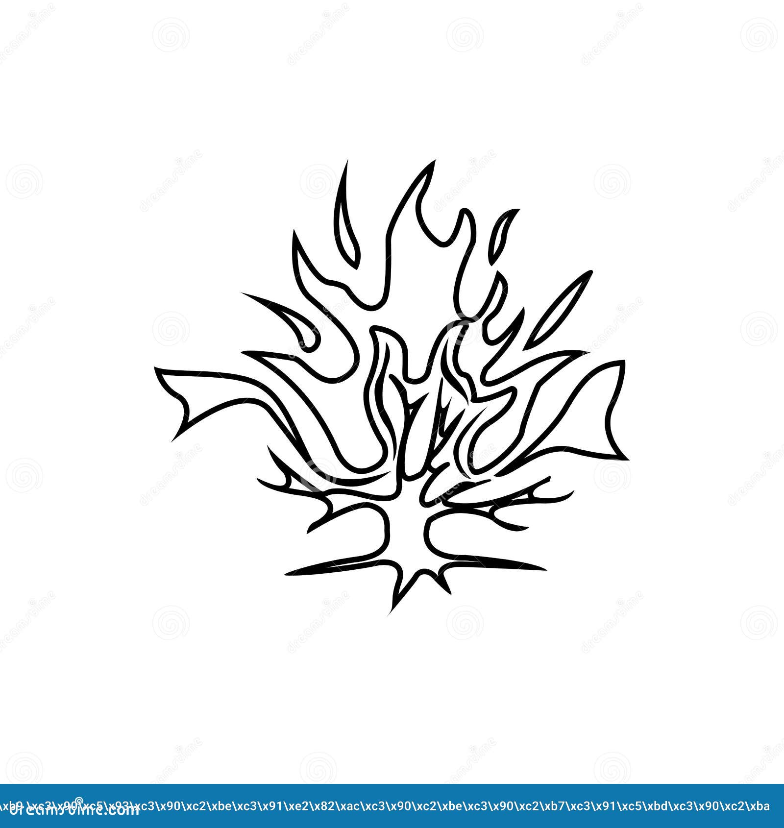 Icon of a Burning Tree, Vector Illustration Stock Vector - Illustration ...
